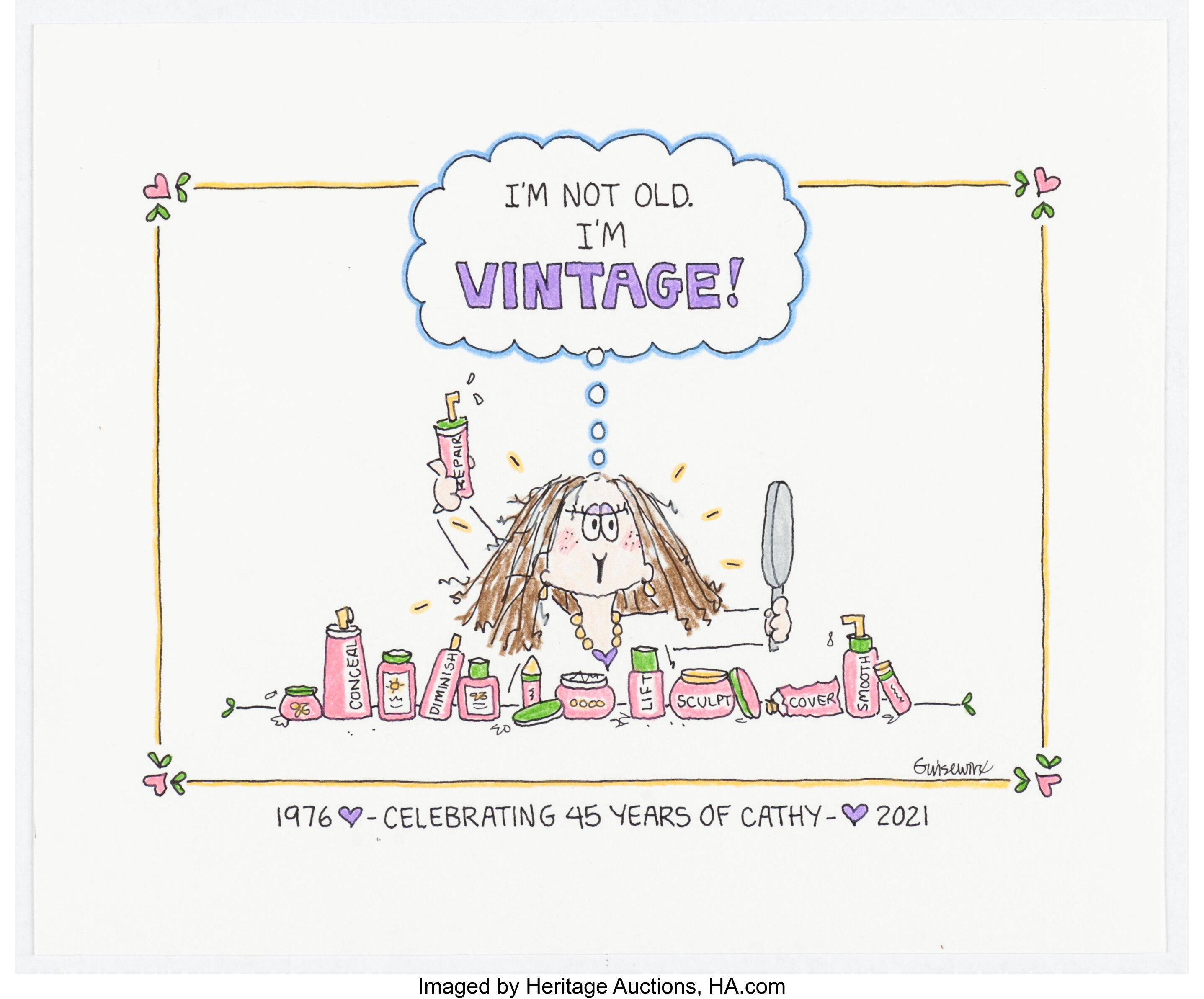 Cathy Guisewite Cathy Specialty Illustration Original Art | Lot #46115 ...