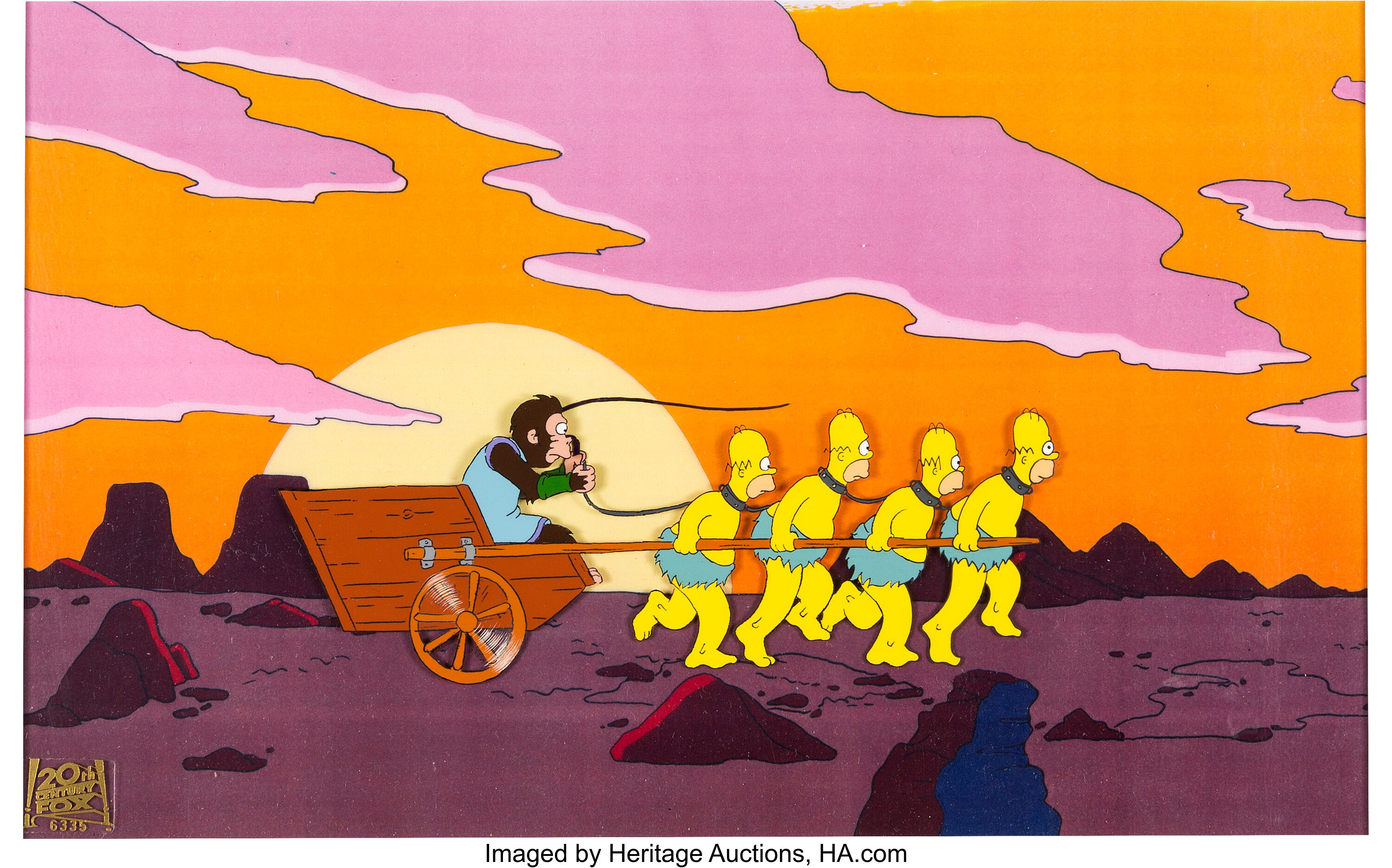The Simpsons Multiple Homers on Planet of the Apes Pan Production | Lot ...