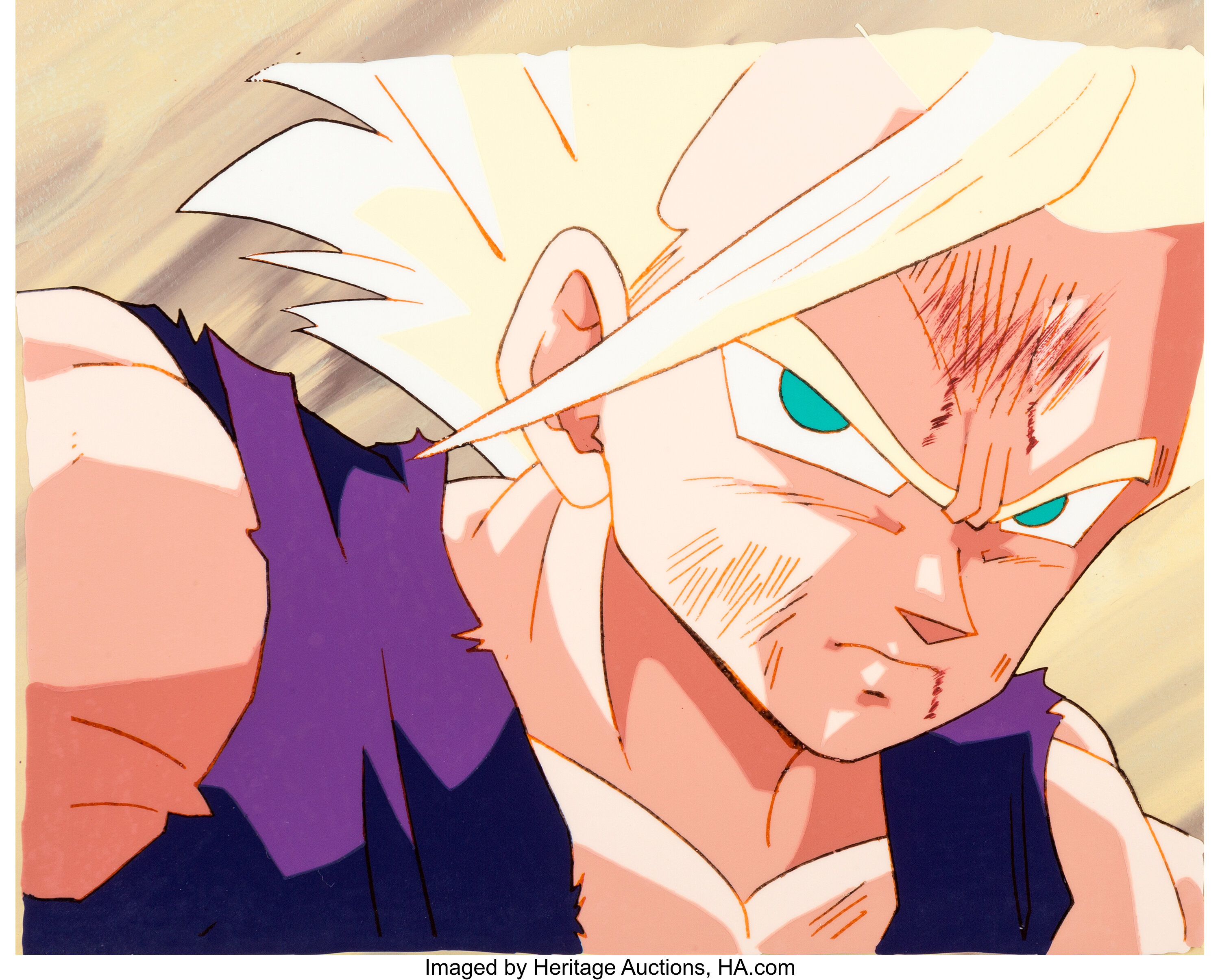 Dragon Ball Z Gohan Production Cel with Production Background and | Lot ...