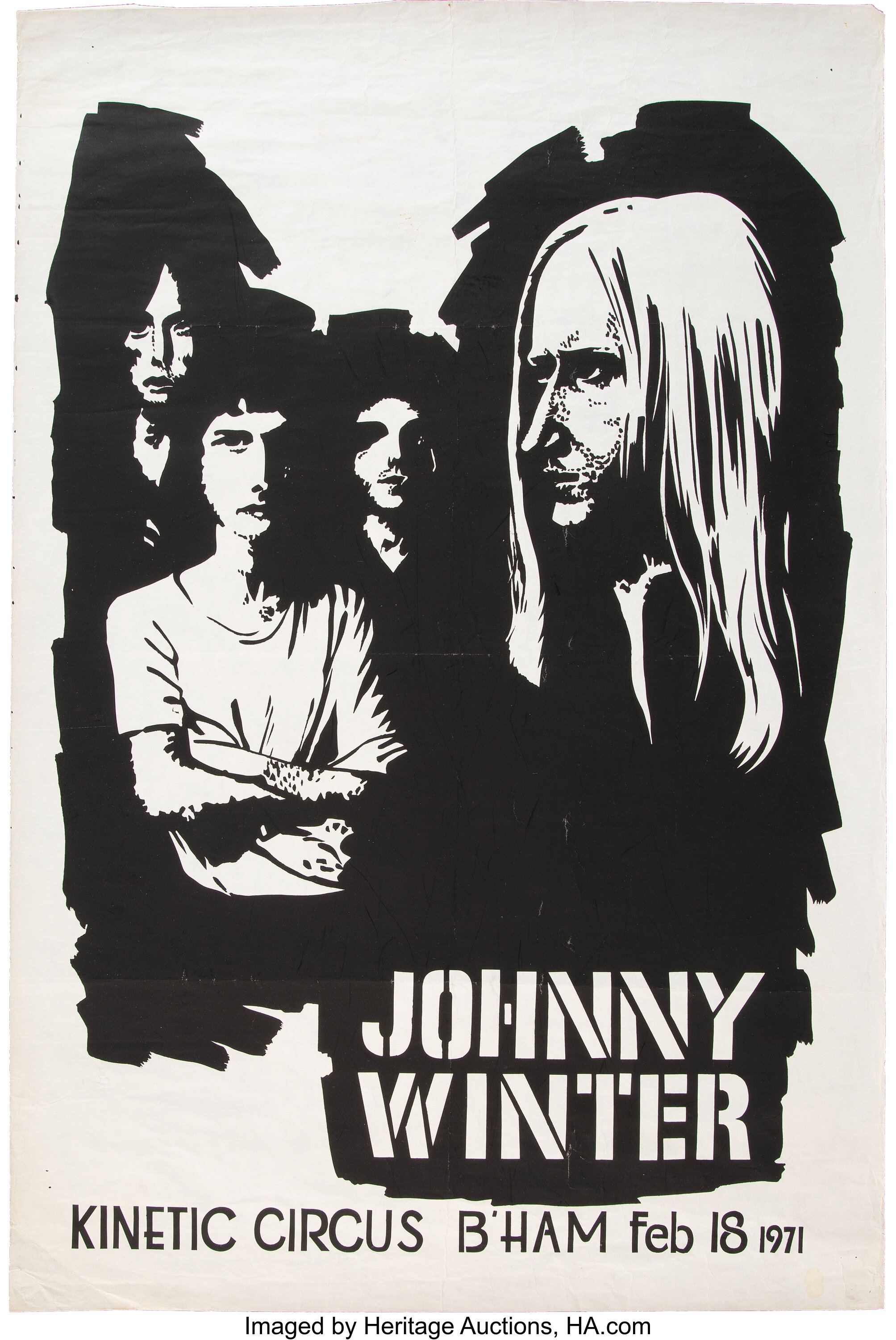 Johnny Winter 1971 Birmingham, England Concert Poster.... Music | Lot ...