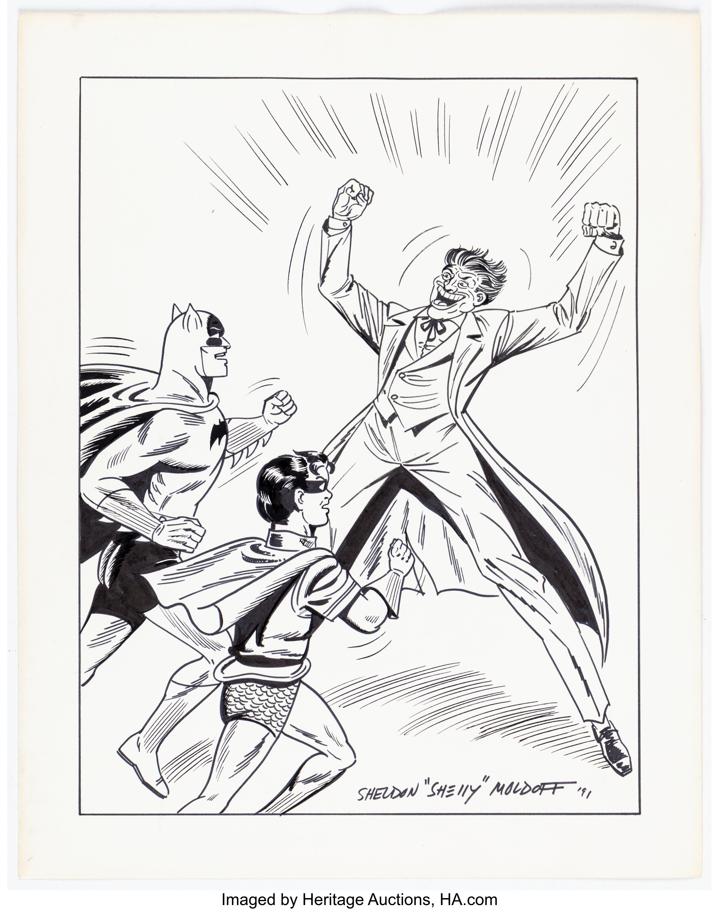 Sheldon Moldoff -Batman and Robin vs. The Joker Specialty | Lot #47176 ...