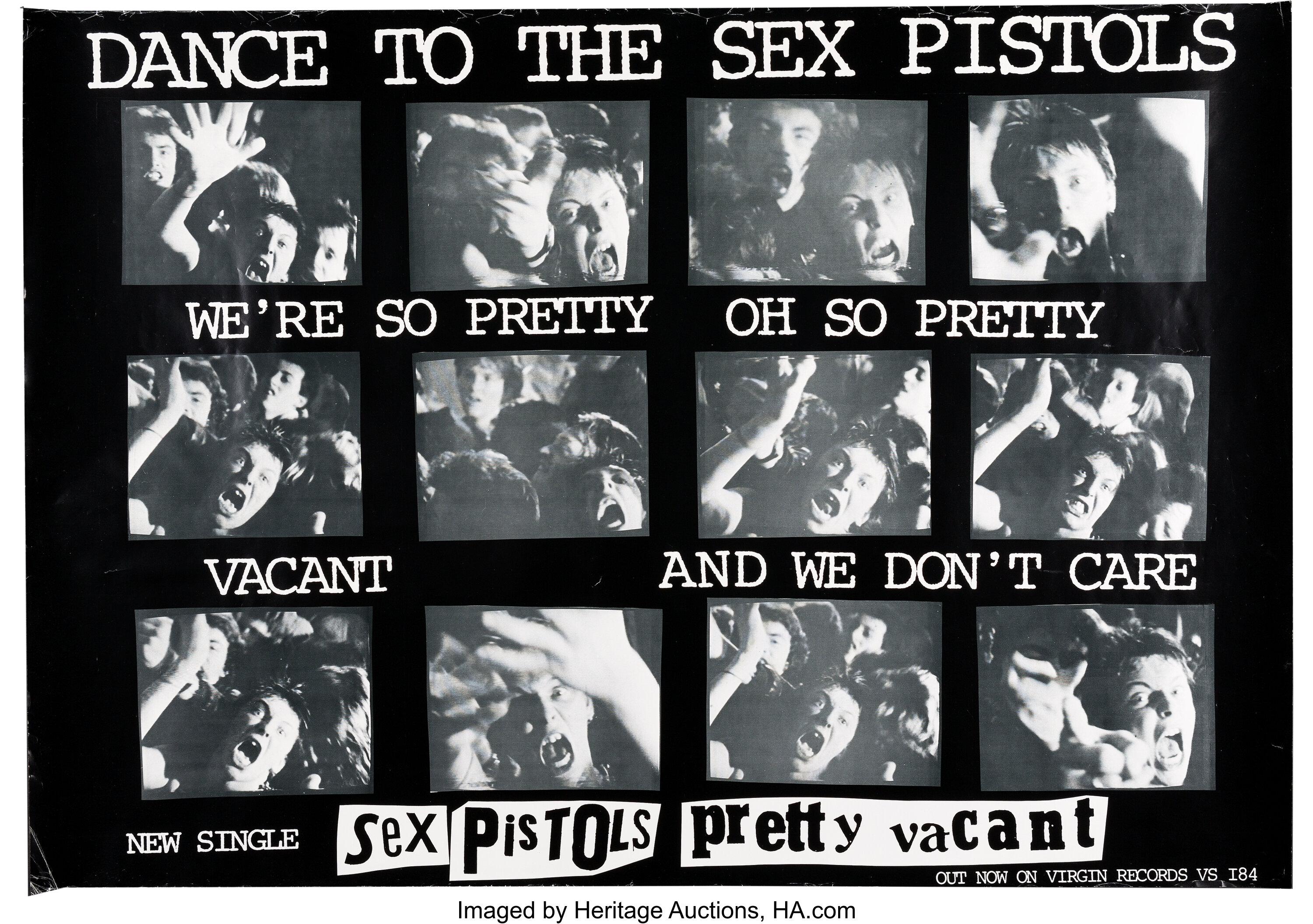 Sex Pistols 1977 "Pretty Vacant" Virgin Records Promo Poster. ... | Lot ...
