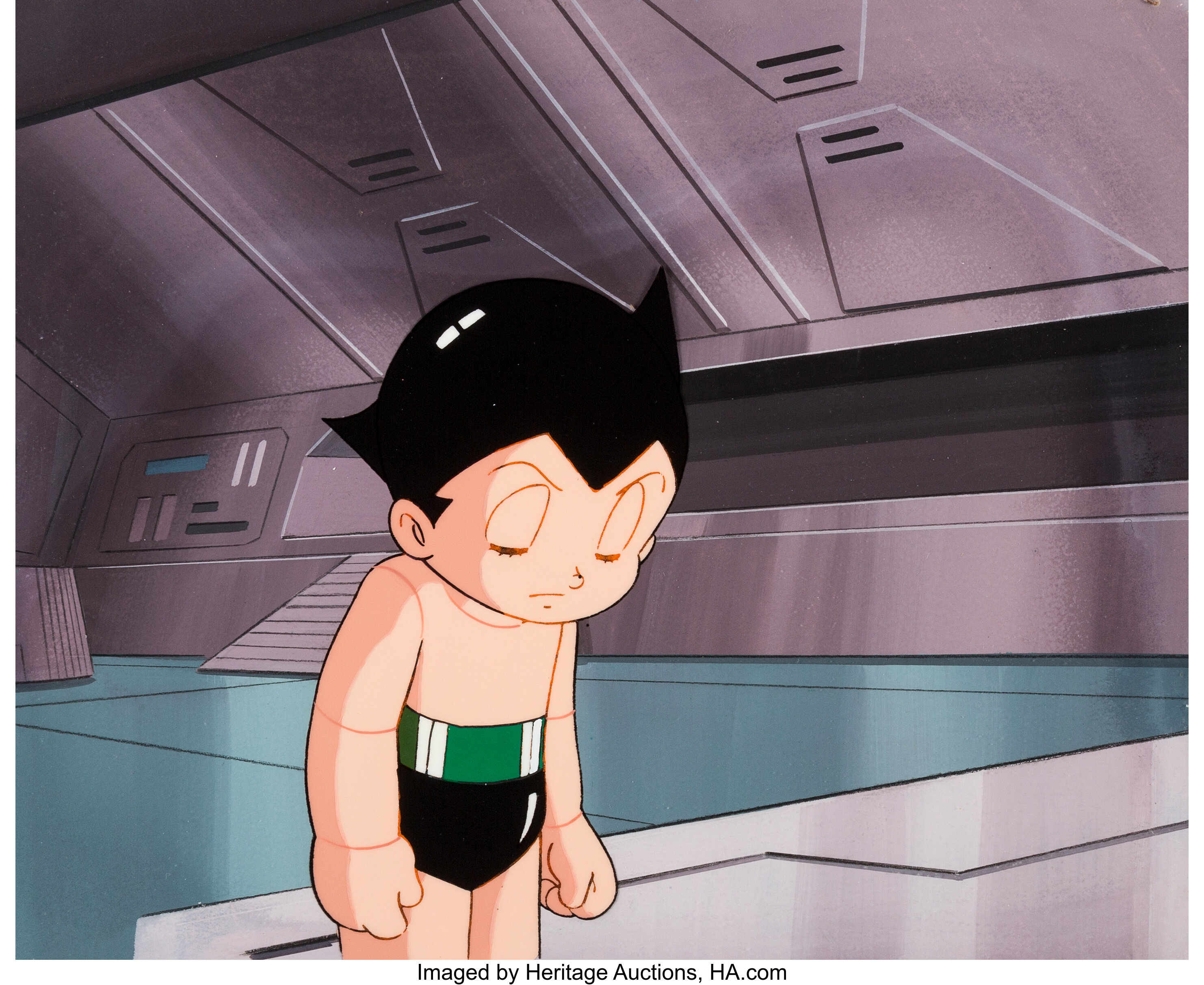 Astro Boy Production Cel with Master Background and Layout Drawing ...