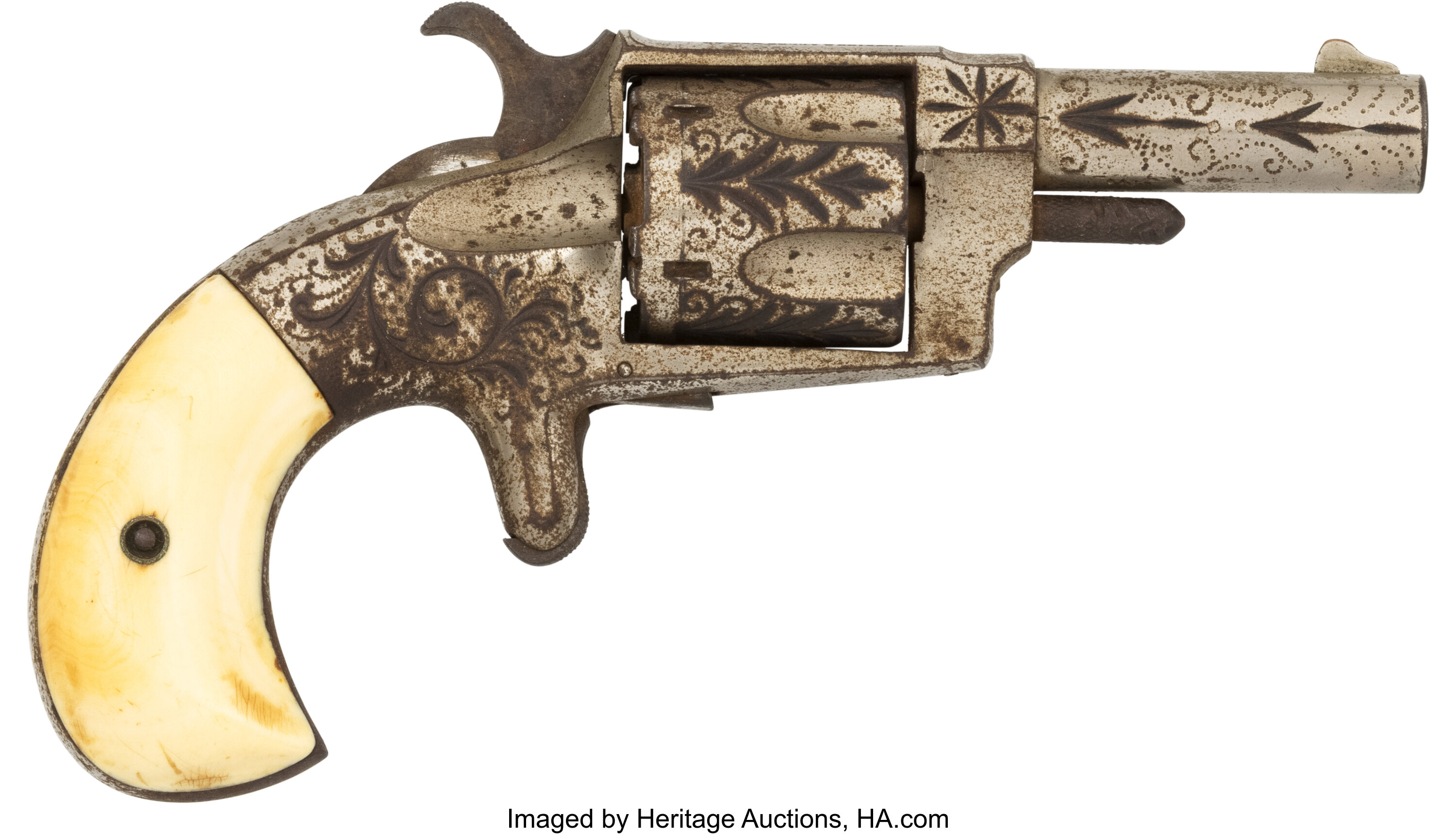 Engraved Hopkins & Allen XL No. 4 Single Action Revolver.. ... | Lot ...