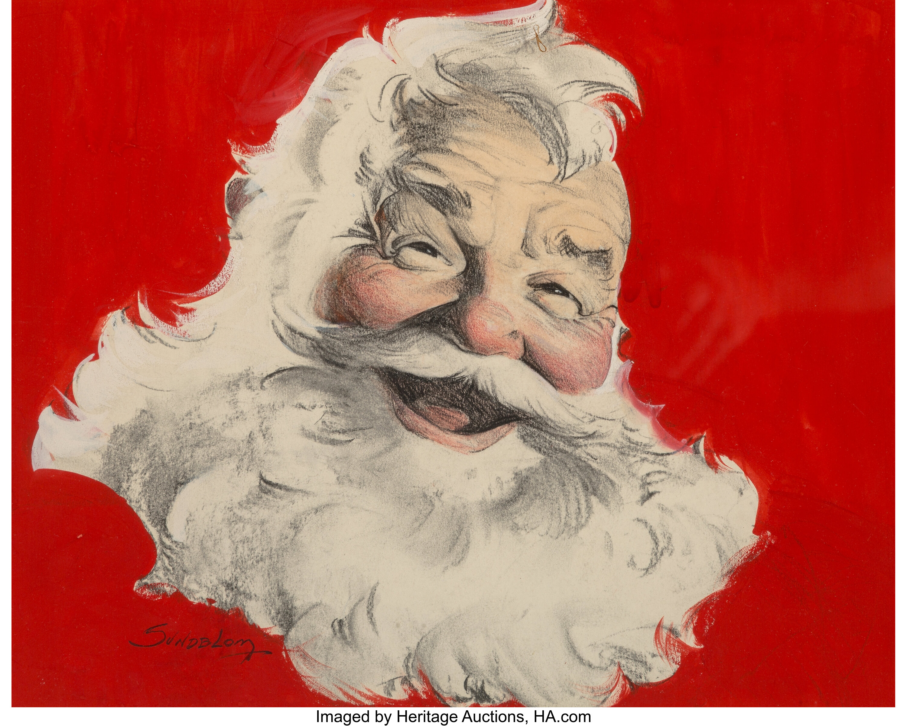 Haddon Hubbard Sundblom (American, 1899-1976). Santa Claus. Pencil ...