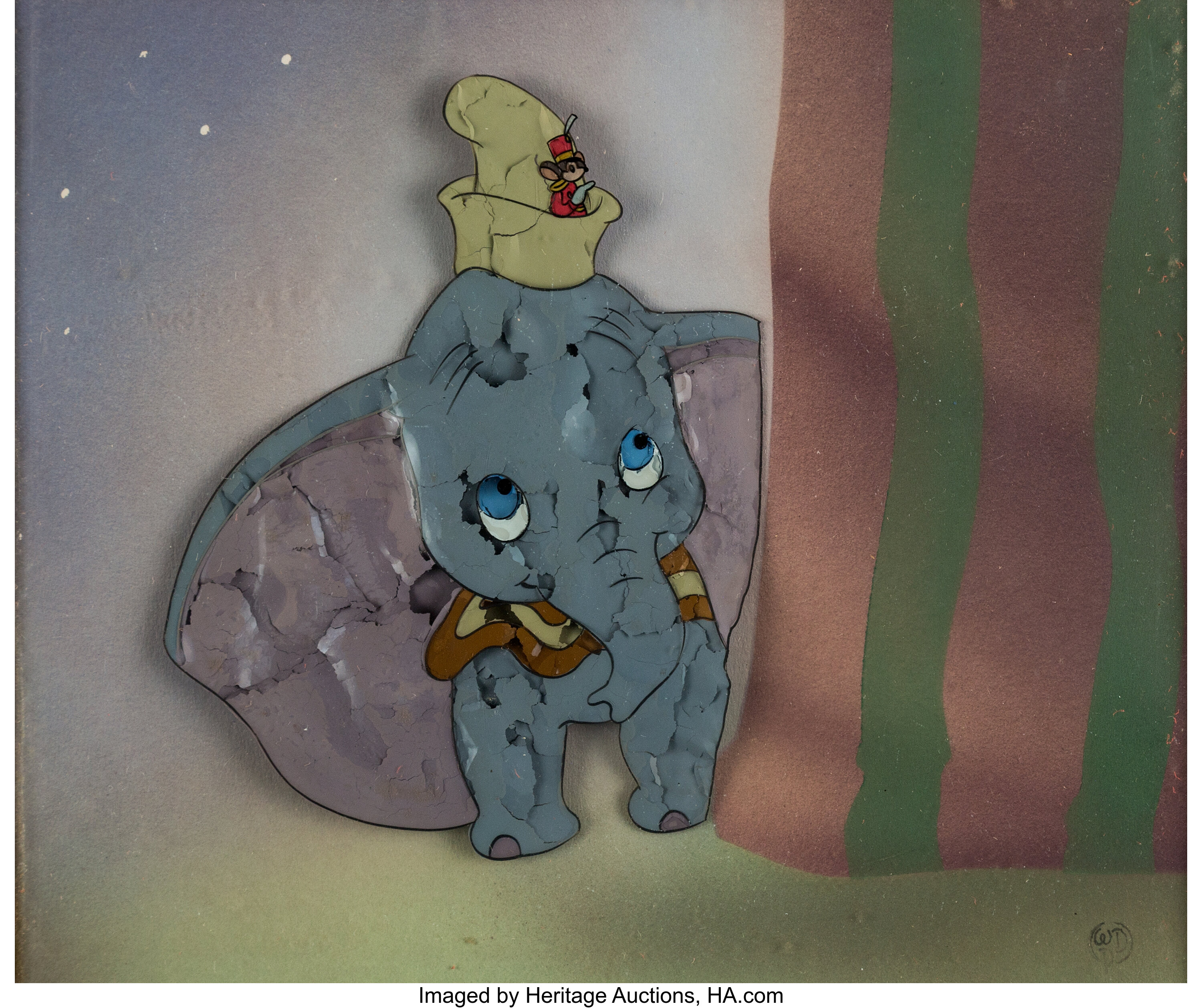 Dumbo Timothy Q. Mouse and Dumbo Courvoisier Production Cel Setup | Lot ...