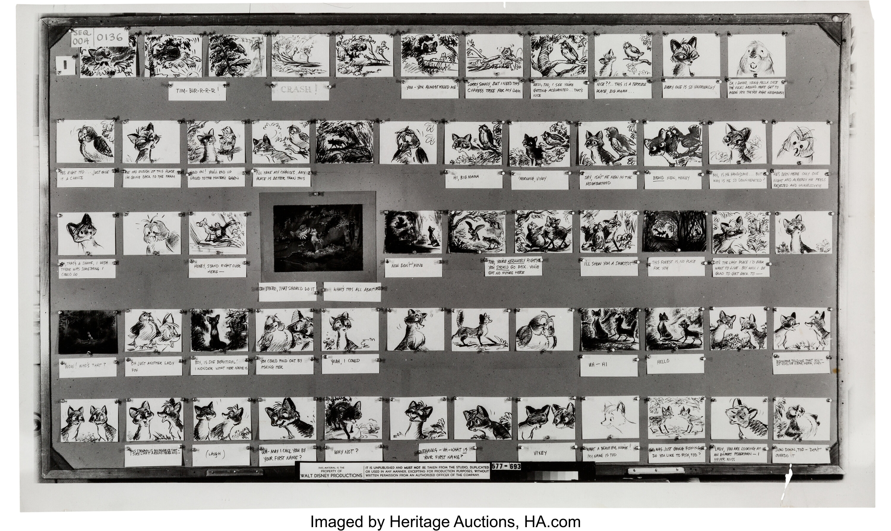The Fox and the Hound Storyboard and Model Sheet Studio Print Group ...