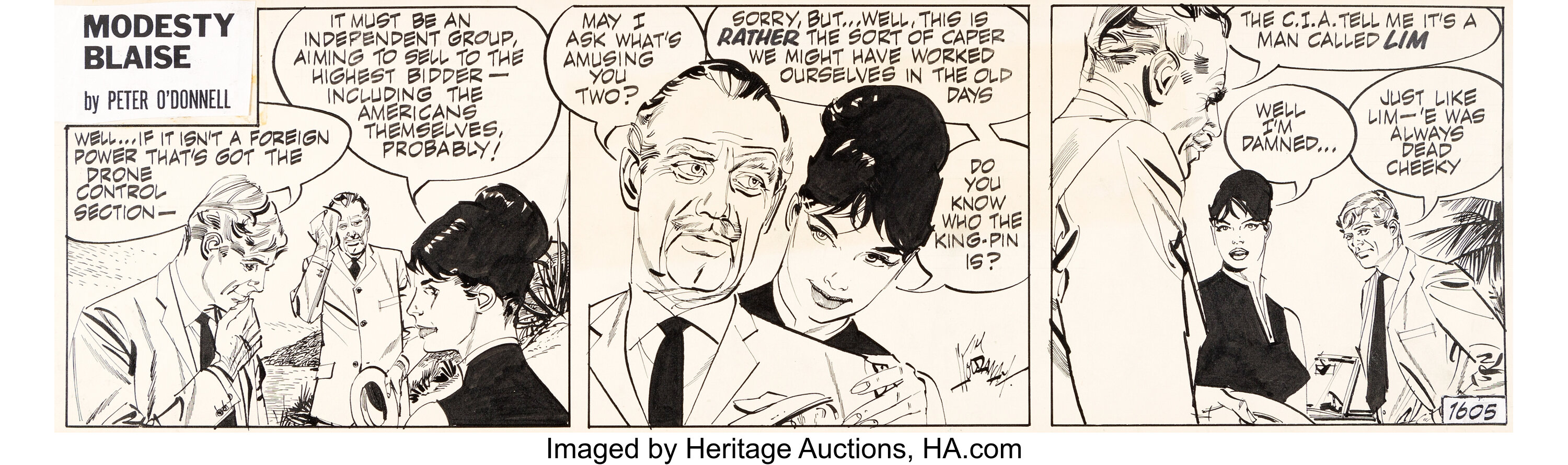 Jim Holdaway Modesty Blaise Daily Comic Strip #1605 Original Art | Lot ...