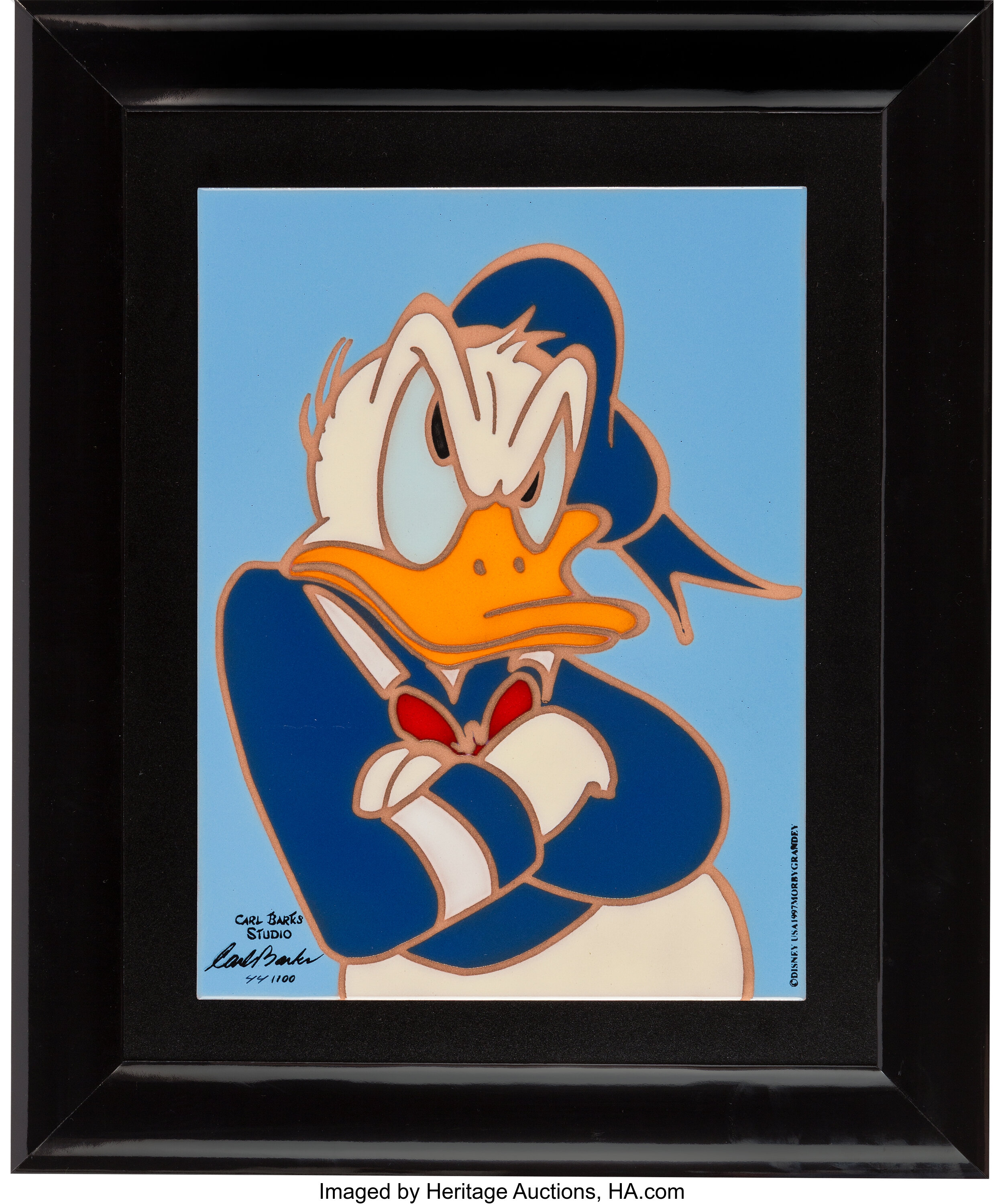 Donald Duck "Tantrum Building" Limited Edition Tile #44/100 with | Lot ...