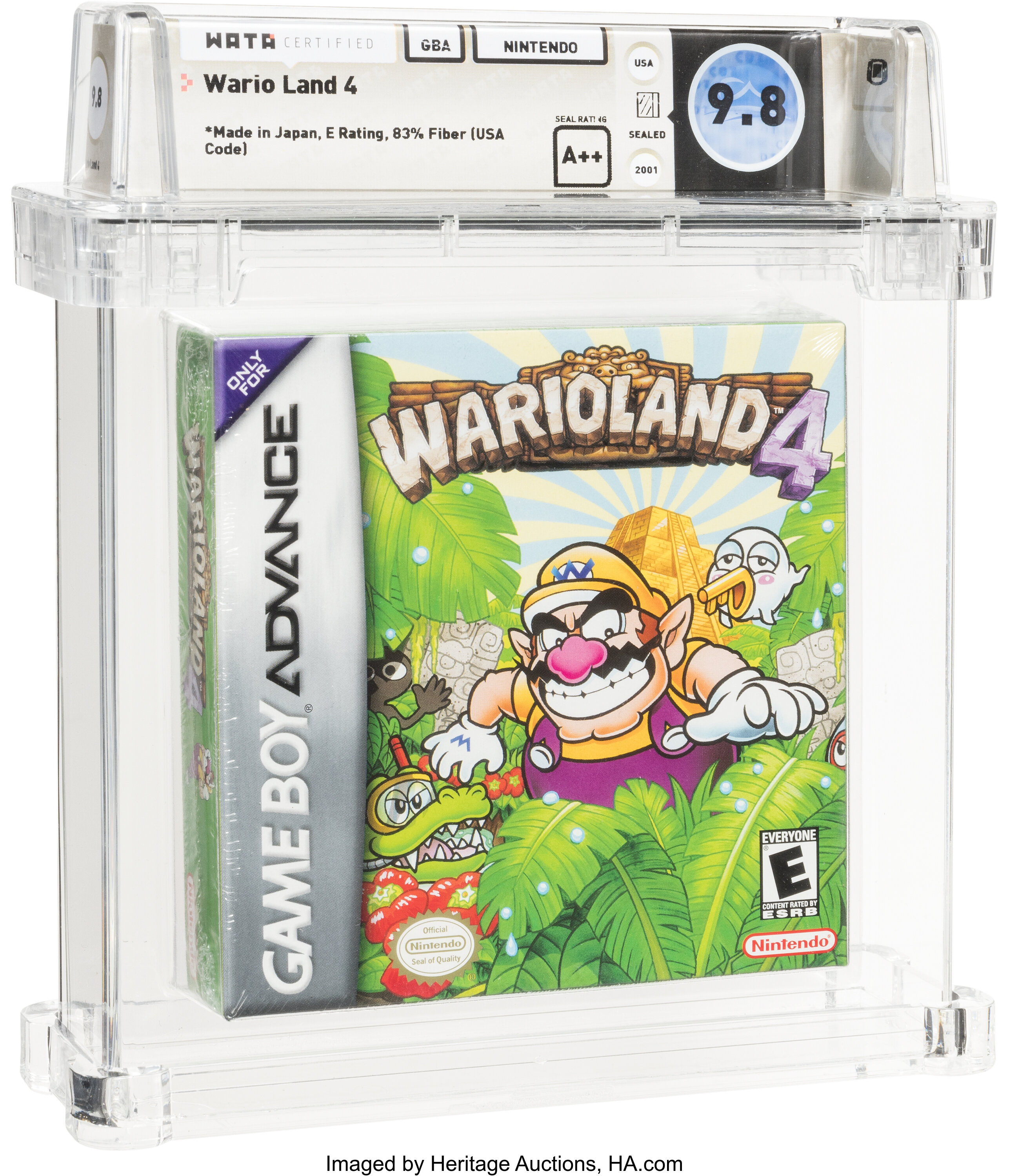 Wario Land 4 - Wata 9.8 A++ Sealed, GBA Nintendo 2001 USA.... Video ...