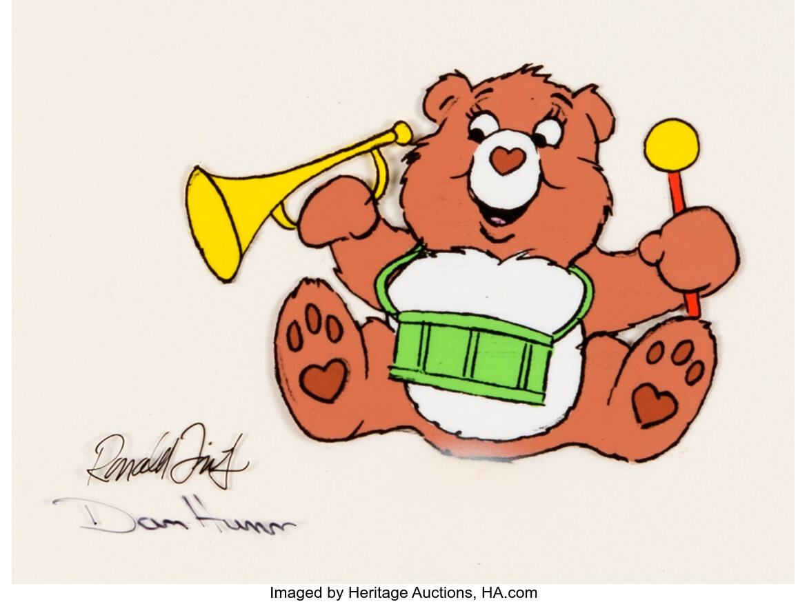 Drummer Bear Production Cel Signed by Ronald Fritz and Dan Hunn (c ...