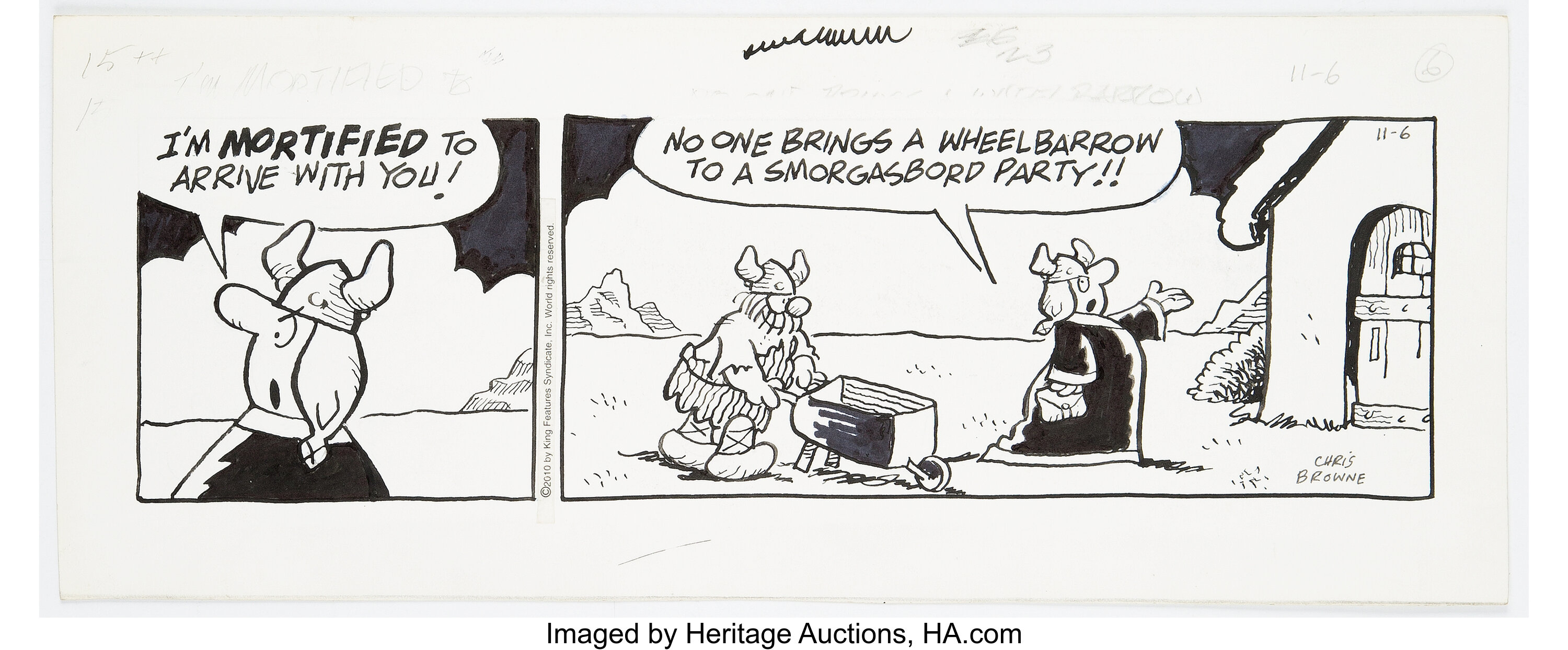 Chris Browne Hagar the Horrible Comic Strip Original Art dated | Lot ...