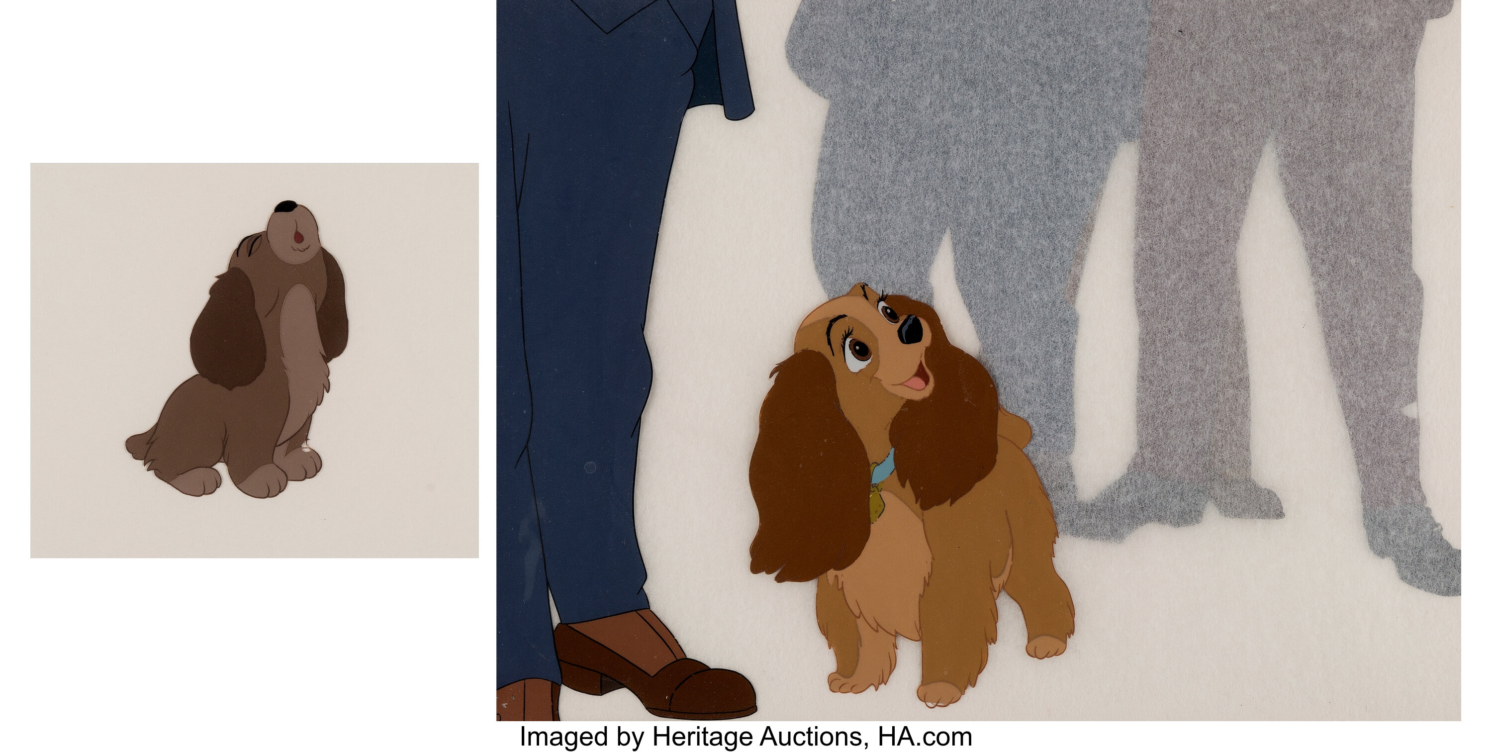 Lady and the Tramp Lady Production Cel Setup Group of 2 (Walt | LotID ...