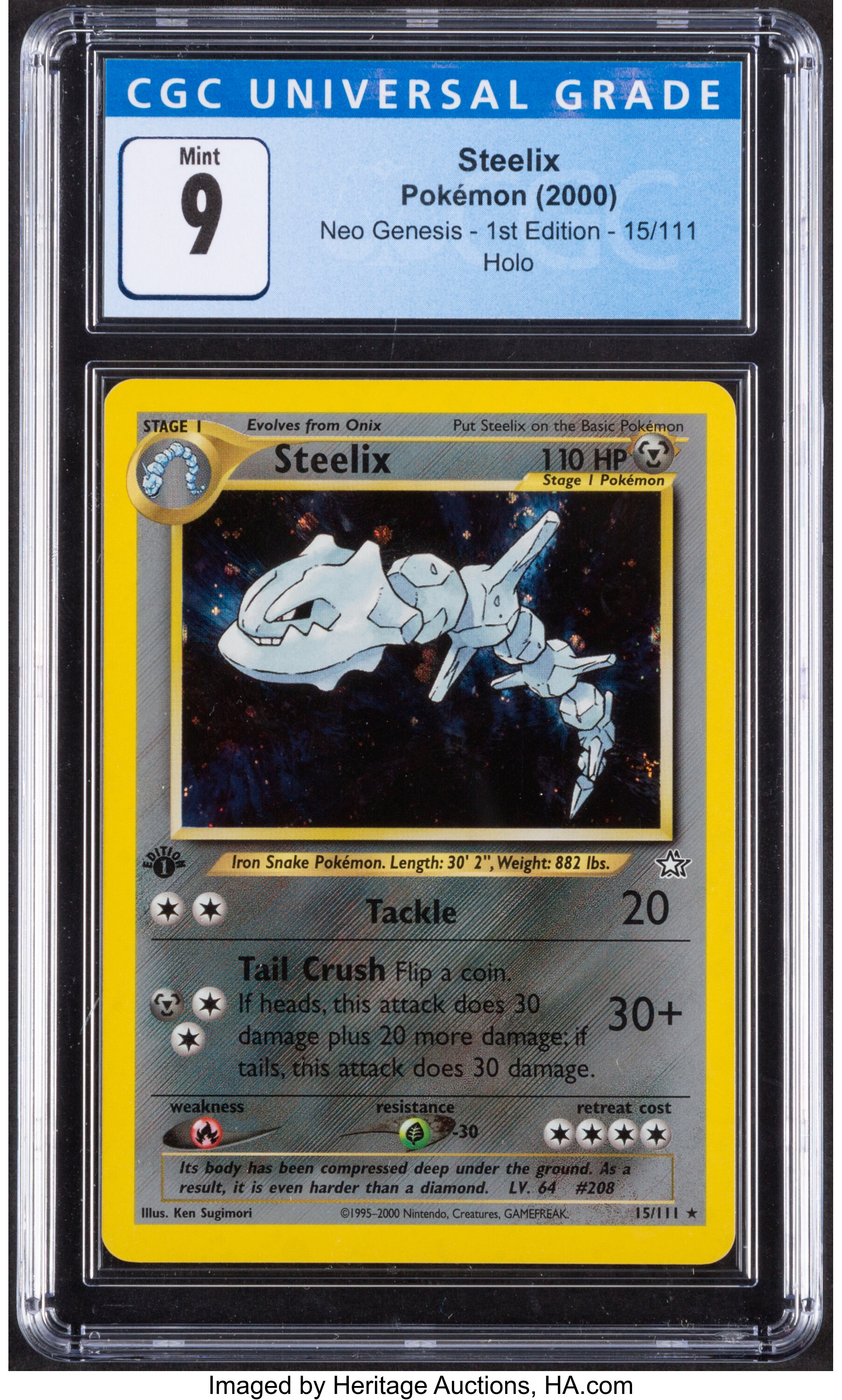 Pokémon Steelix #15 First Edition Neo Genesis Set Trading Card | Lot ...
