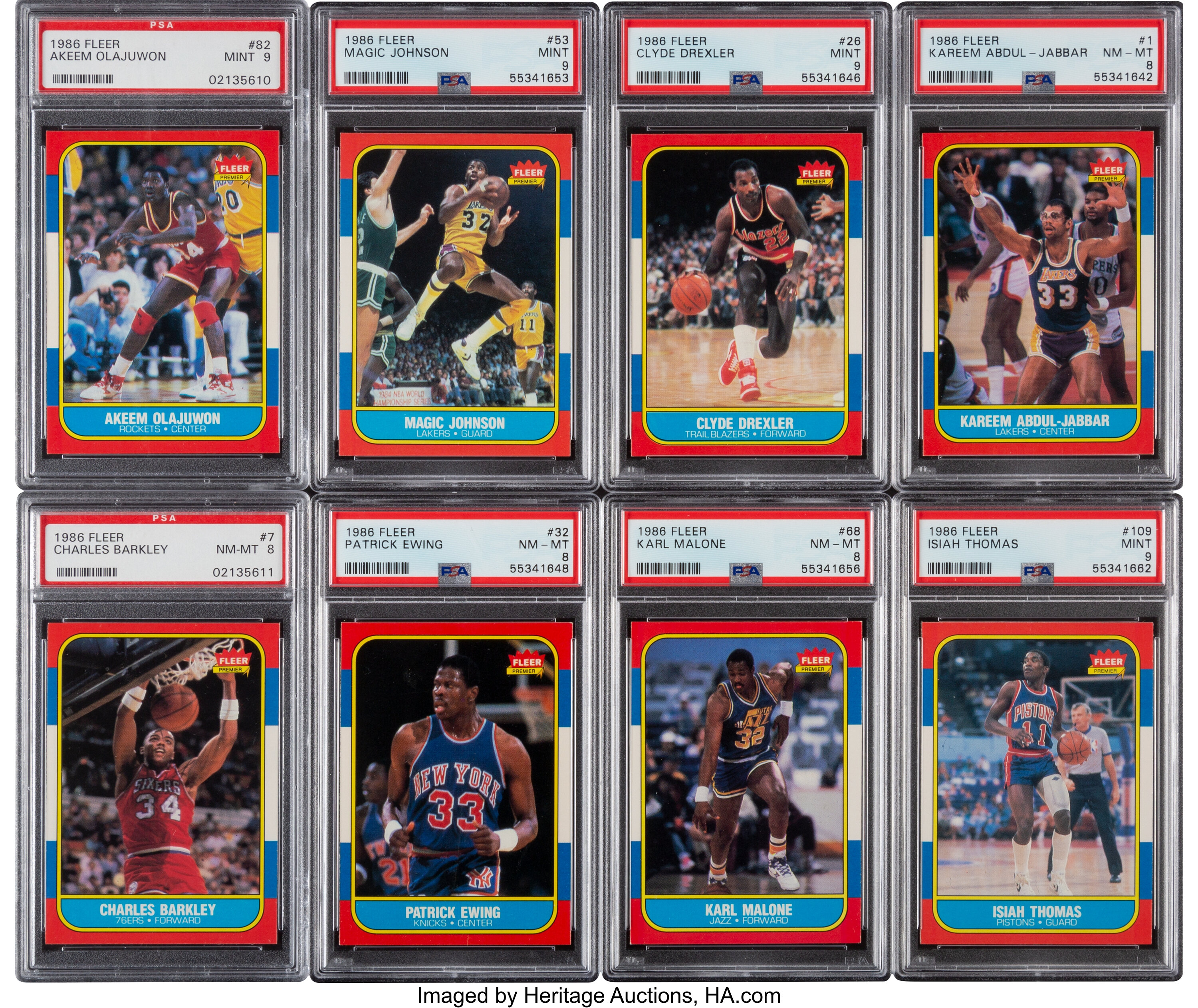 1986 Fleer Basketball Near Card (131/132) & Sticker Set (10/11 ...