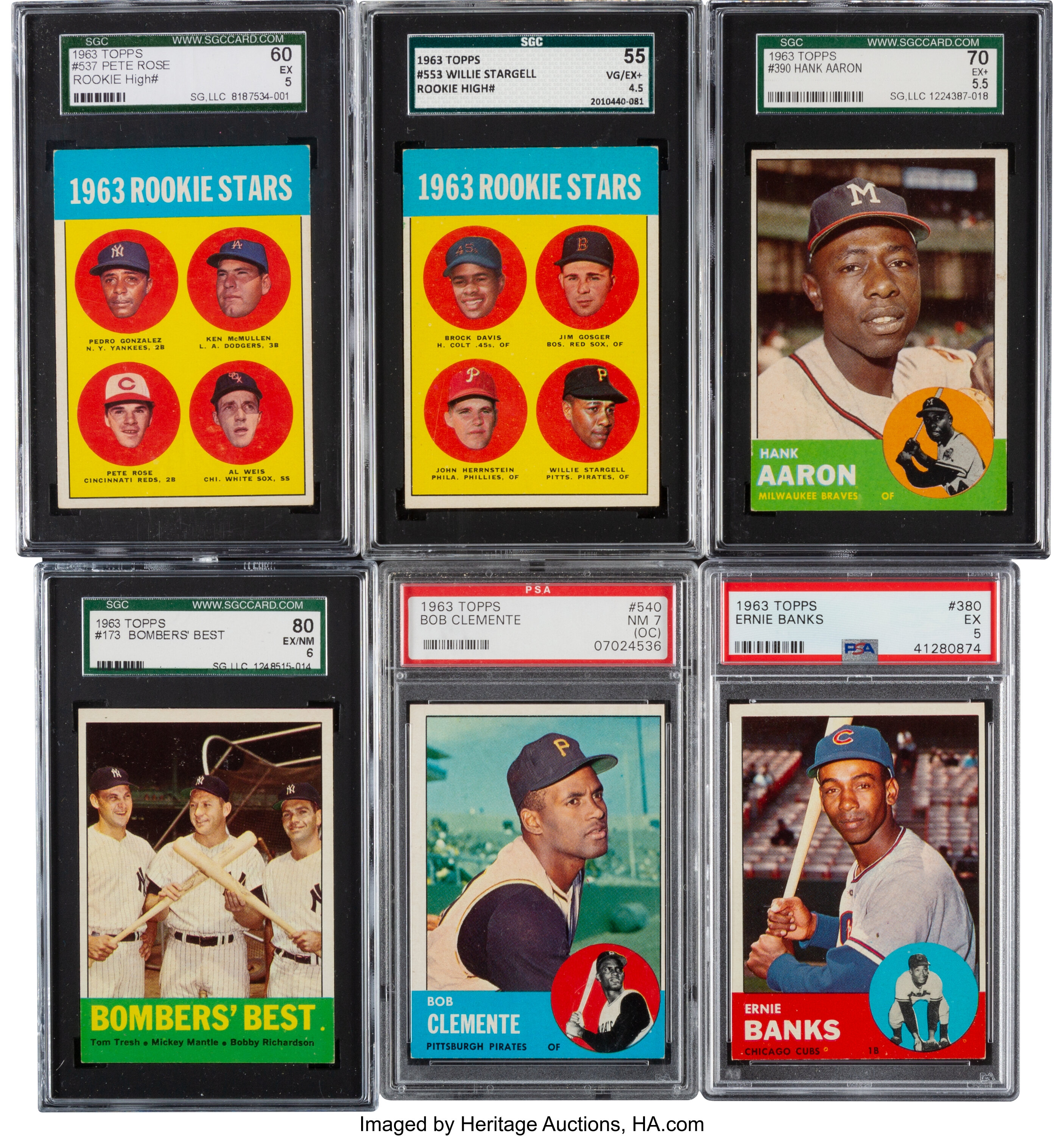 1963 Topps Baseball Near Set (574/576).... Baseball Cards Sets | Lot ...