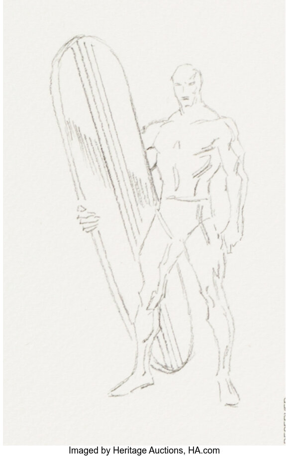 John Buscema - Silver Surfer Remarqued Sketch Original Art on | Lot ...