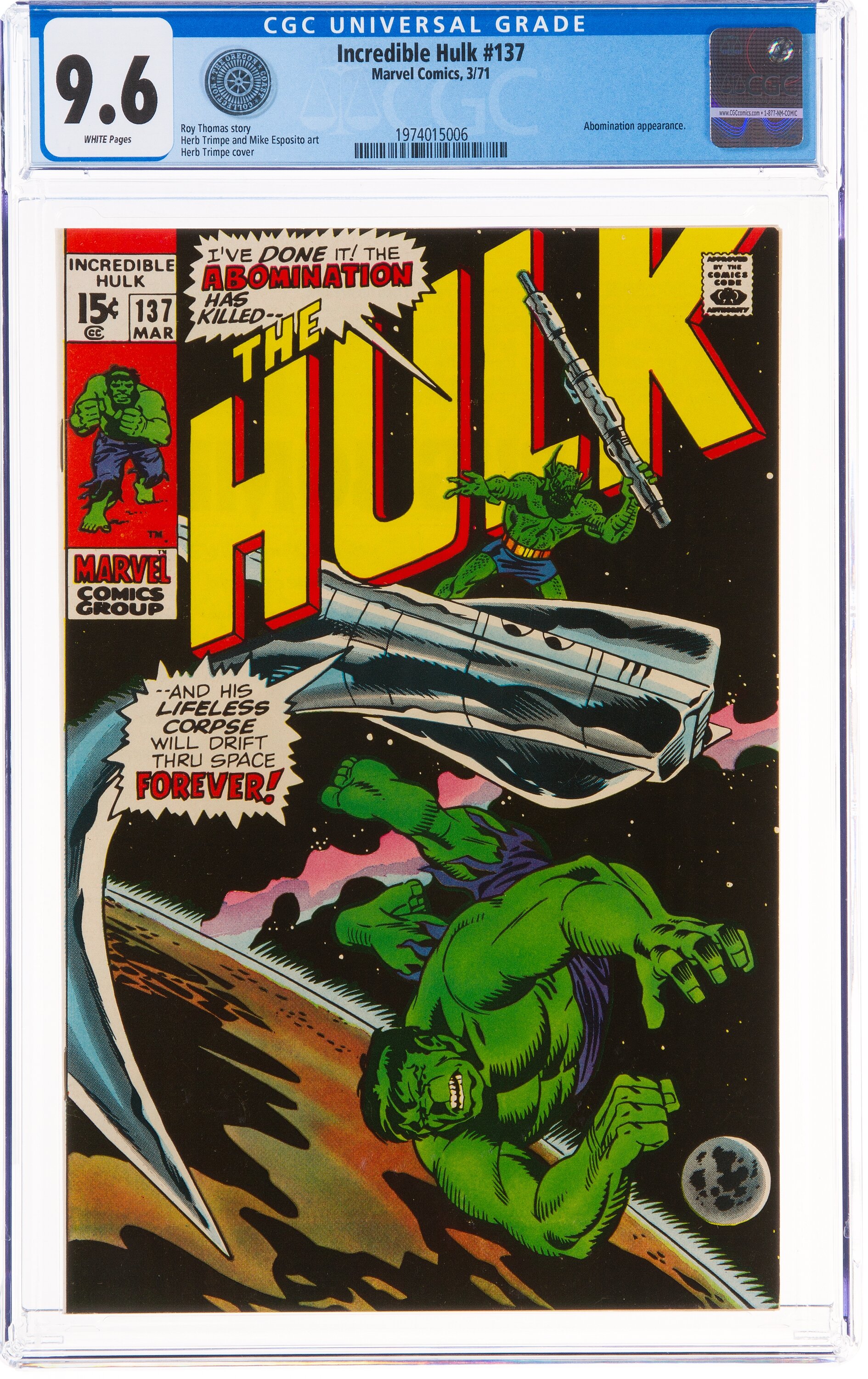How Much Is The Incredible Hulk #137 Worth? Browse Comic Prices ...