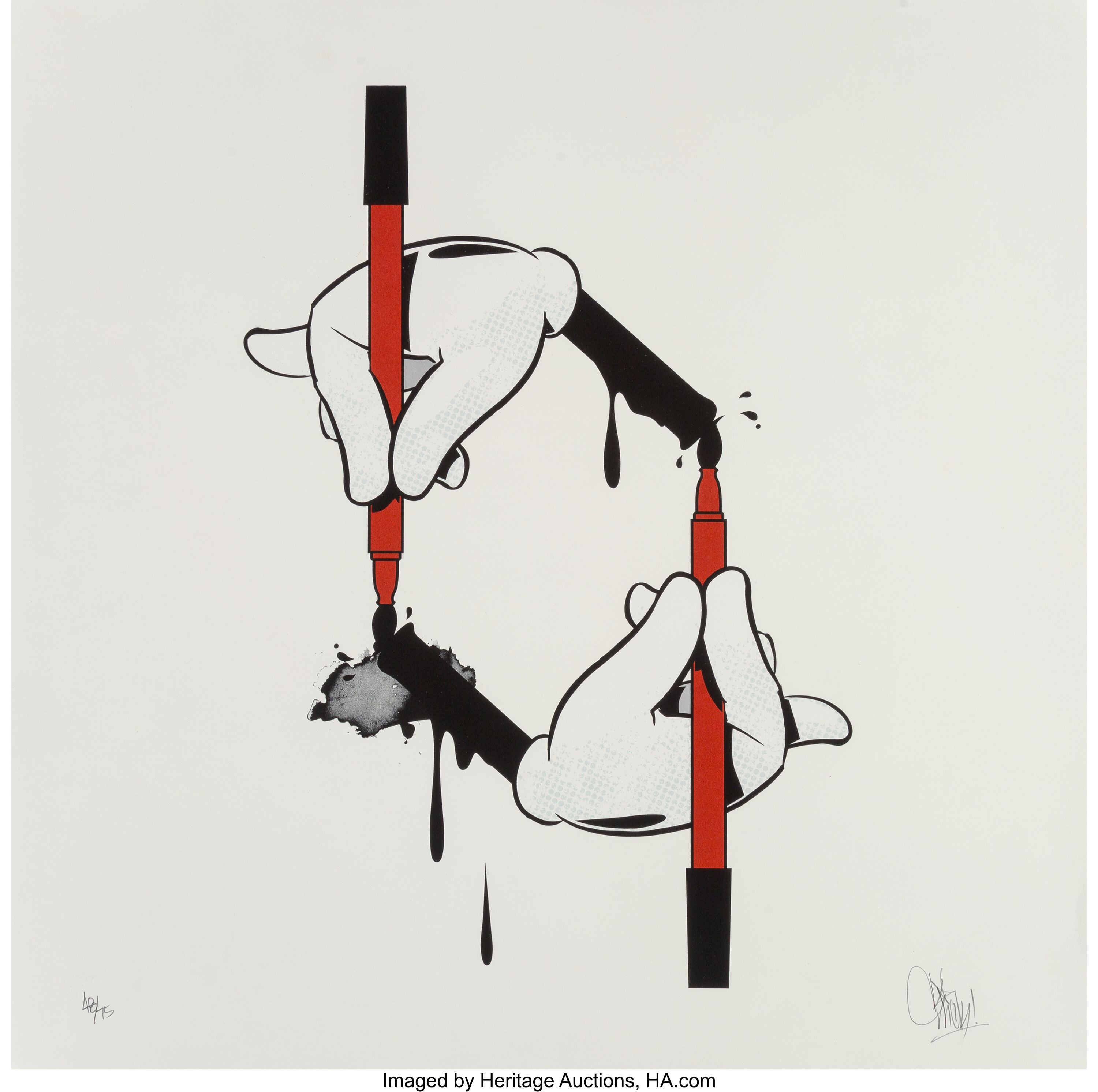 OG Slick (b. 1967). Hand to Hand, 2016. Screenprint in colors on | Lot ...