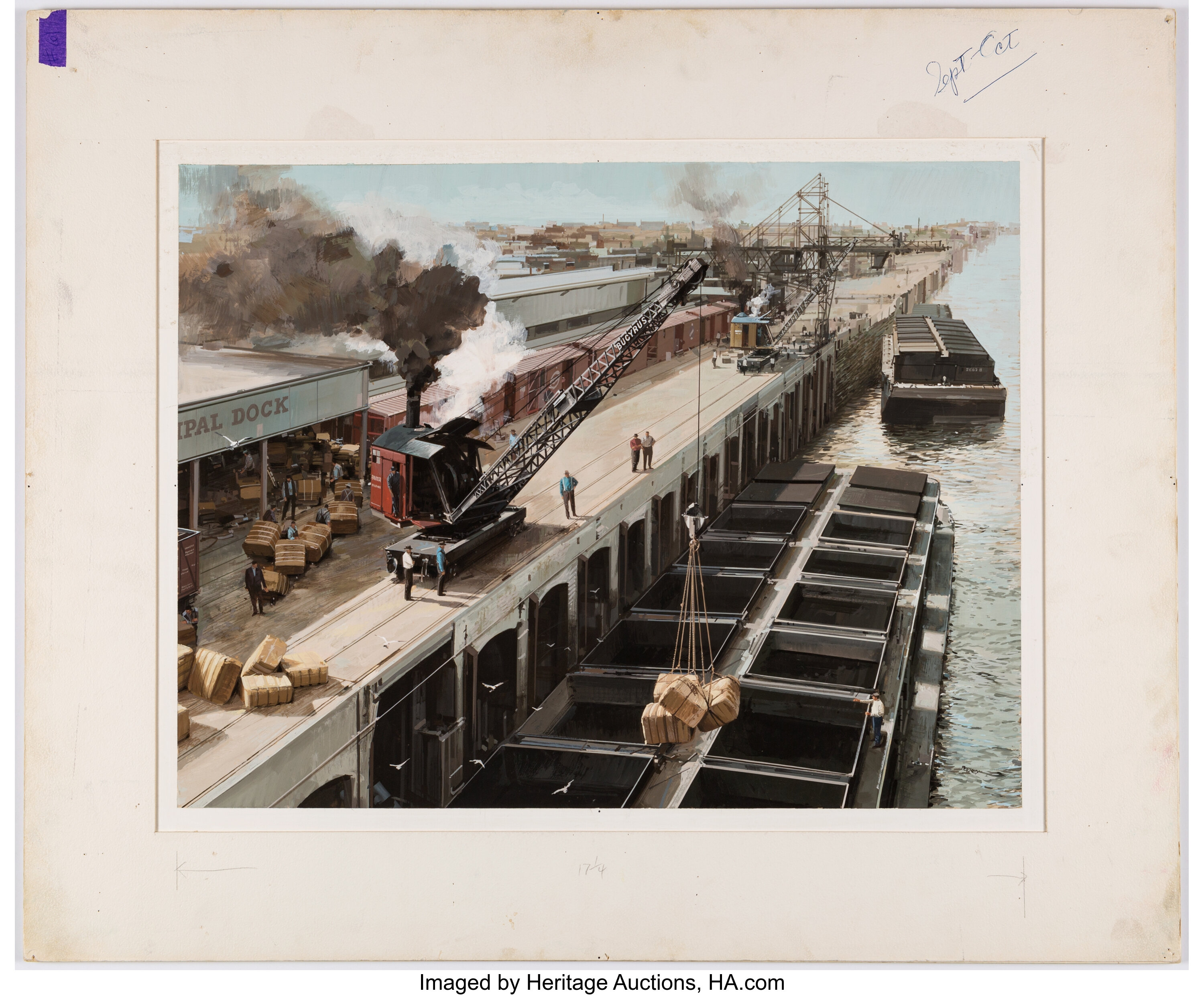 John Conrad Berkey Bucyrus Erie 1968 Calendar "September/October" | Lot ...