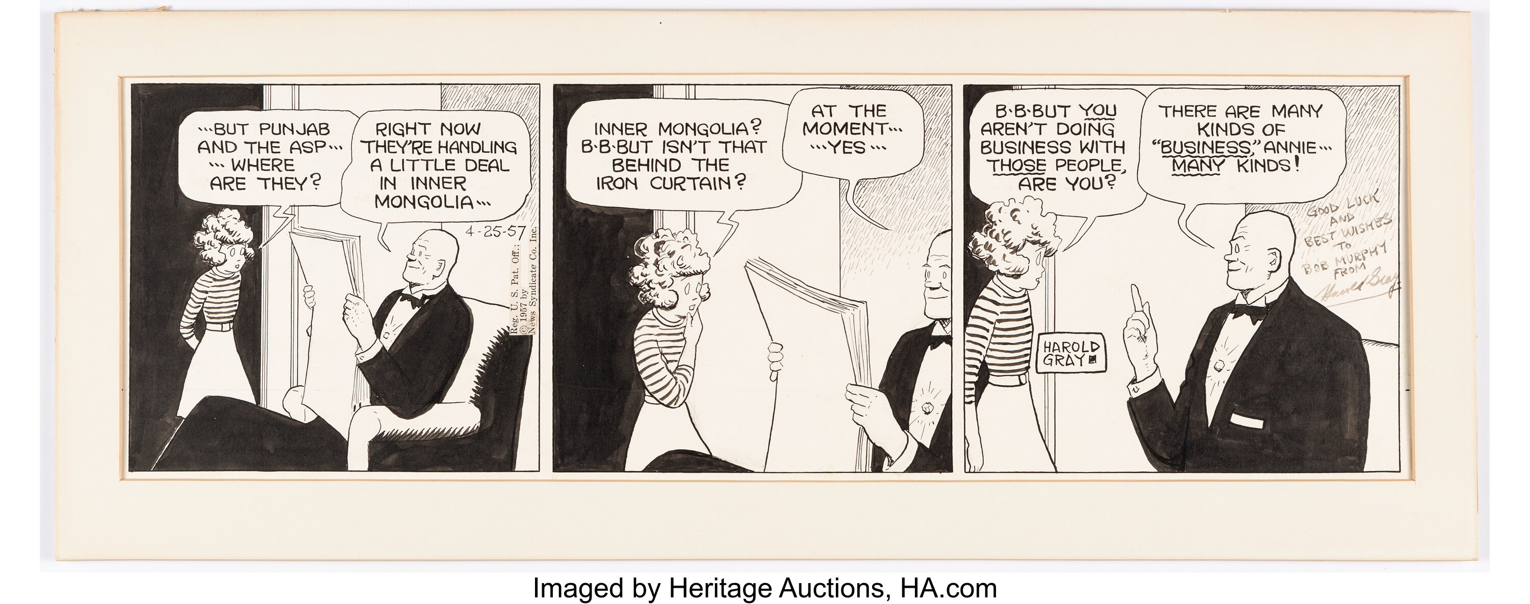 Harold Gray Little Orphan Annie Daily Comic Strip Original Art | Lot ...
