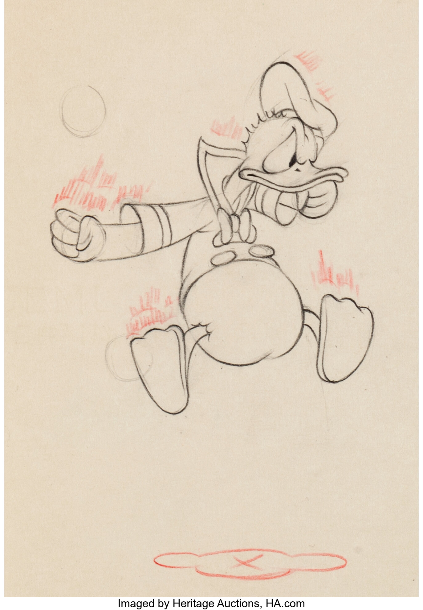 Donald Duck Original Production Drawing (Walt Disney, c. 1940s ...