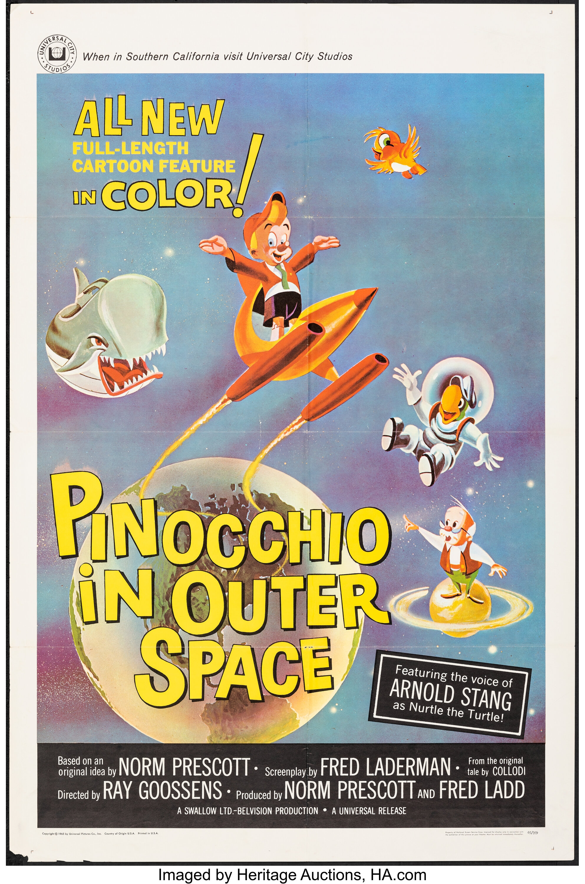 Pinocchio In Outer Space & Other Lot (Universal, 1965). Folded, | Lot ...