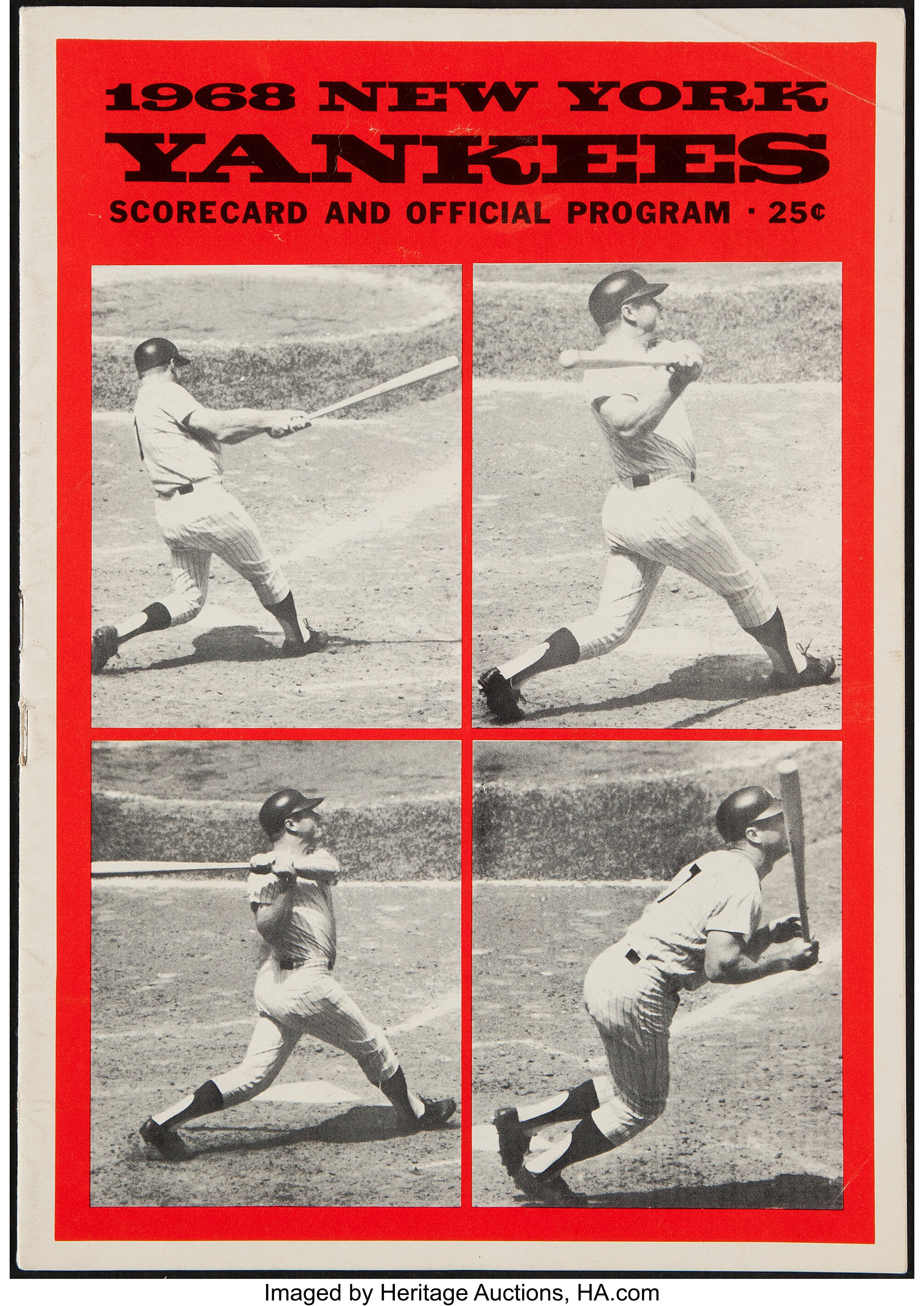 1968 New York Yankees Program & Scorecard - Mantle's Final Season ...