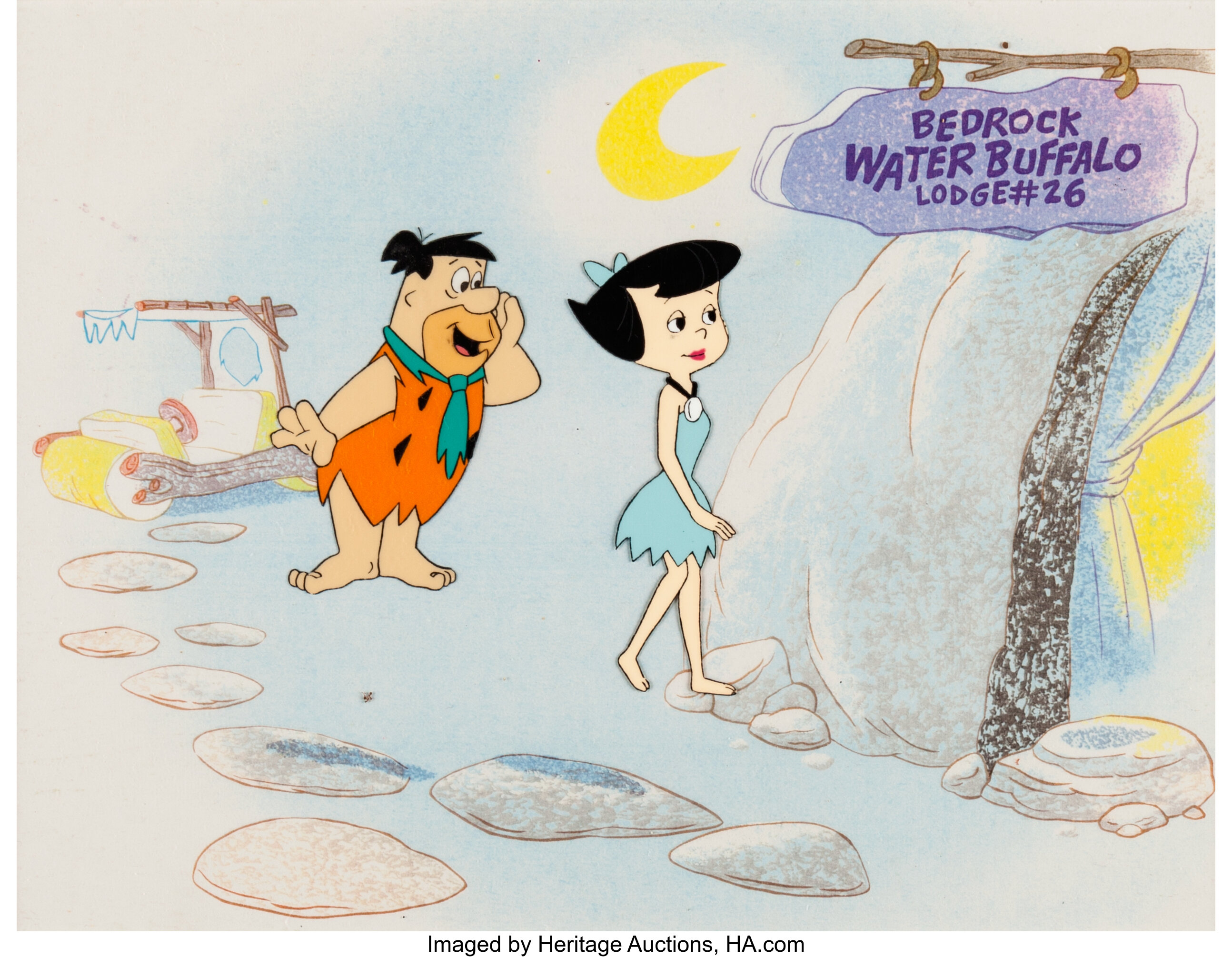 The Flintstones Fred and Betty Production Cel (Hanna-Barbers, c. | Lot ...