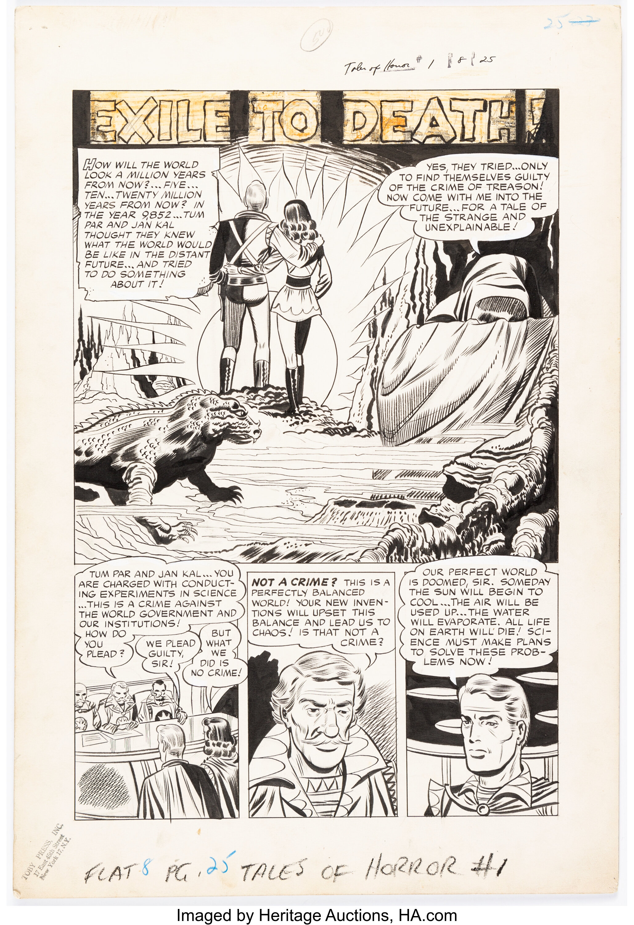 Bill Molno Tales of Horror #1 Story Page 25 Original Art (Toby, | Lot ...