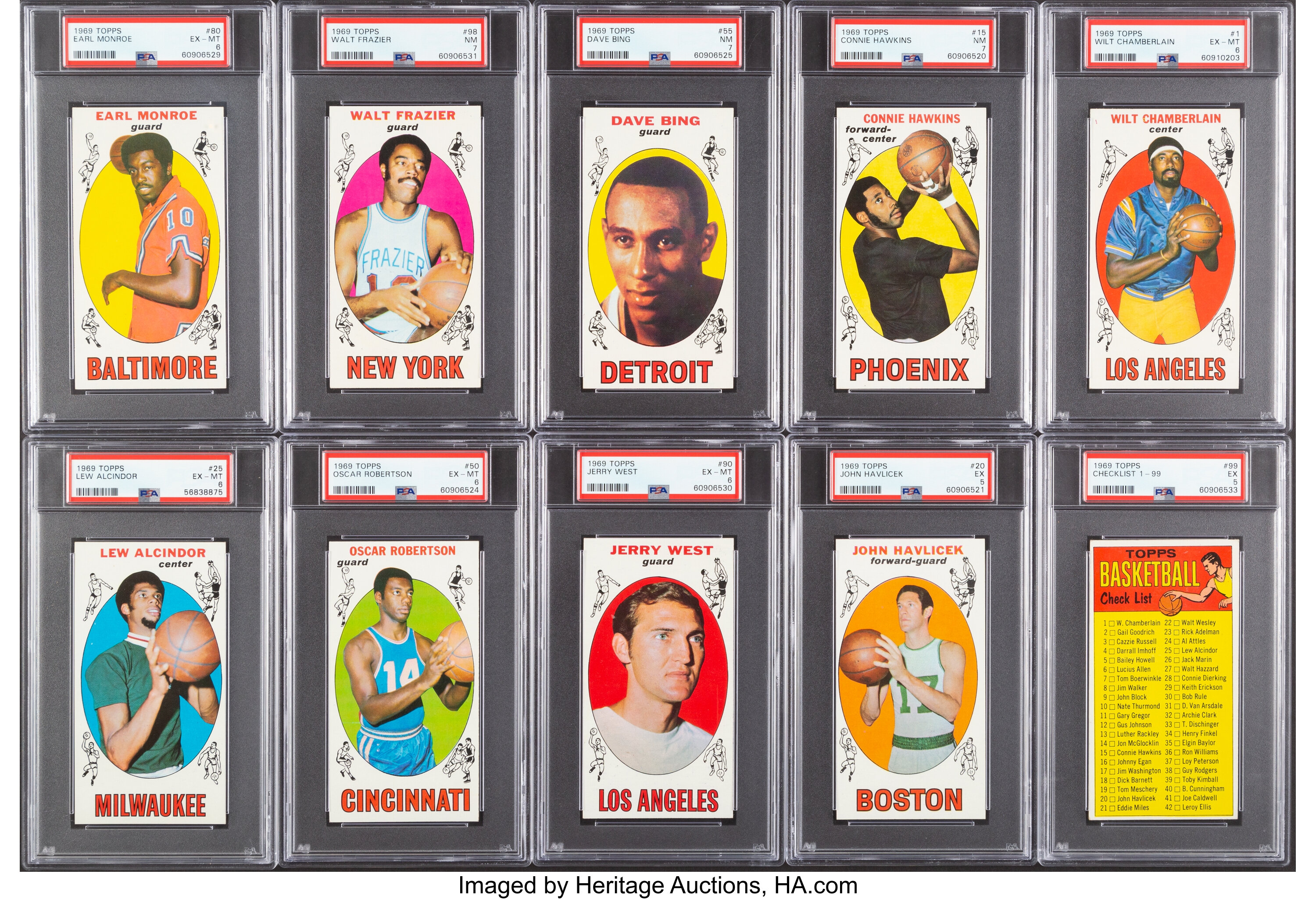 1969 Topps Basketball Complete Set (99)- With Alcindor Rookie PSA | Lot ...