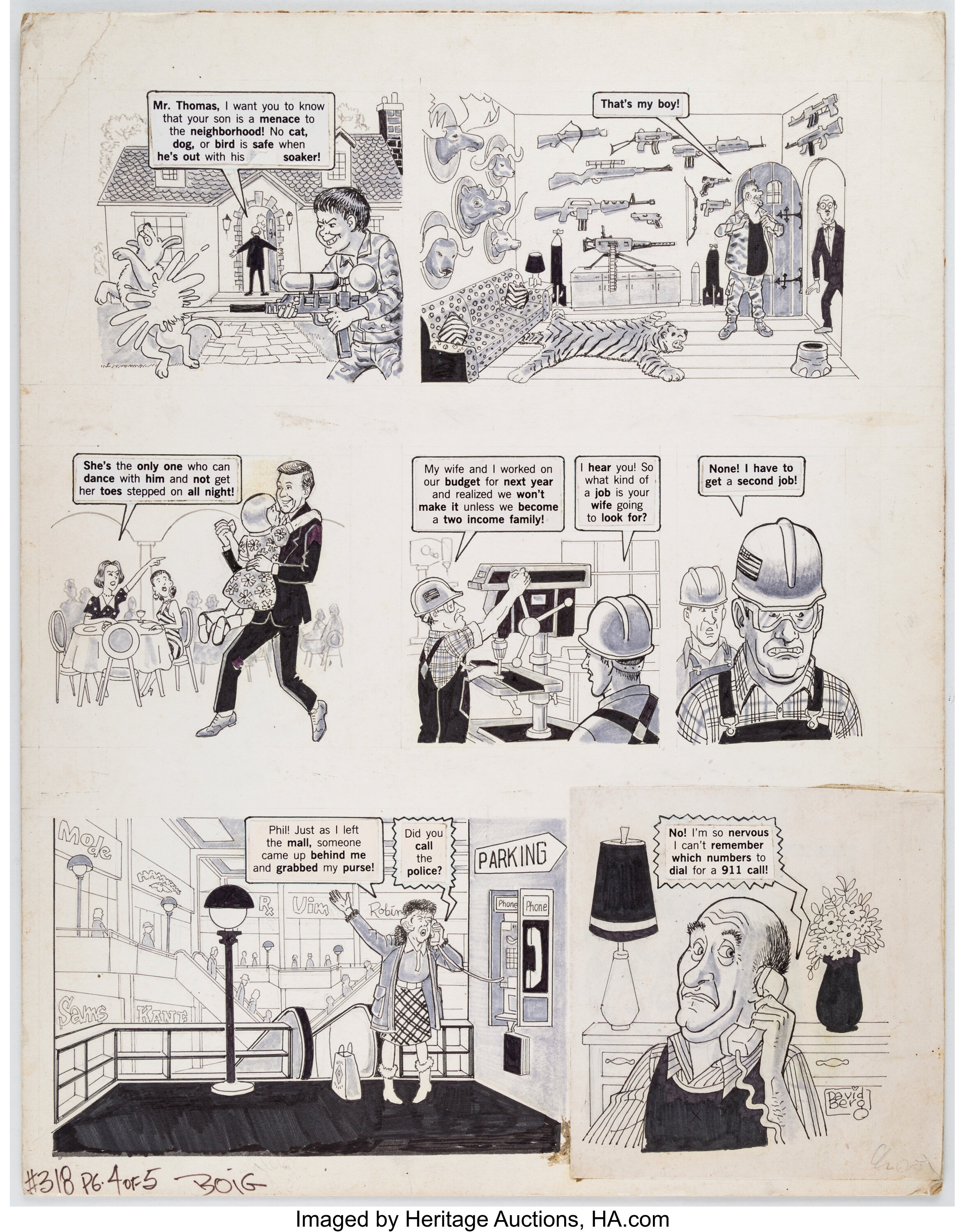 Dave Berg MAD #318 Page 4 "The Lighter Side of..." Original Art | Lot ...