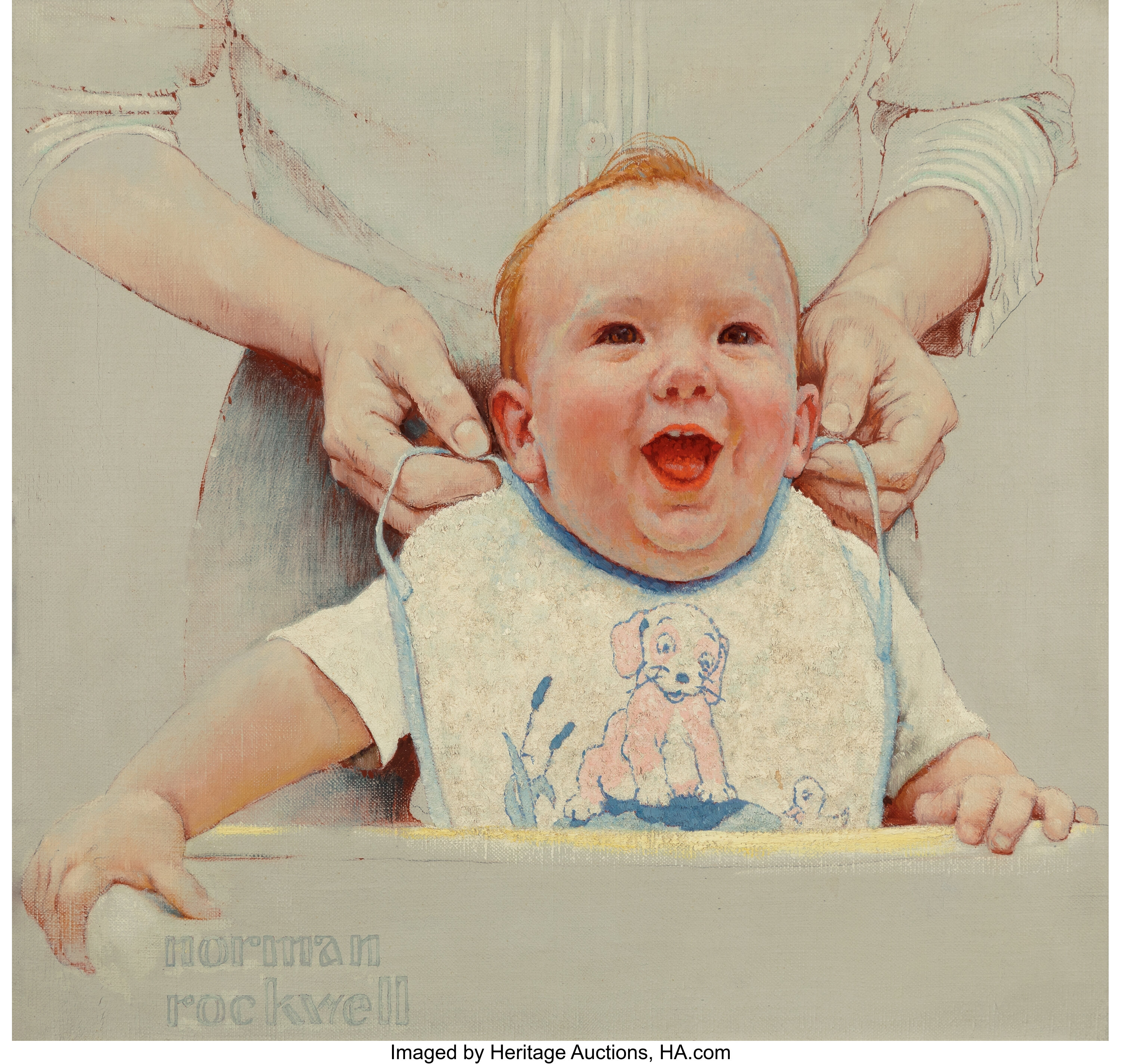 Norman Rockwell (American, 1894-1978). Enjoyment, Swift Baby Food | Lot ...