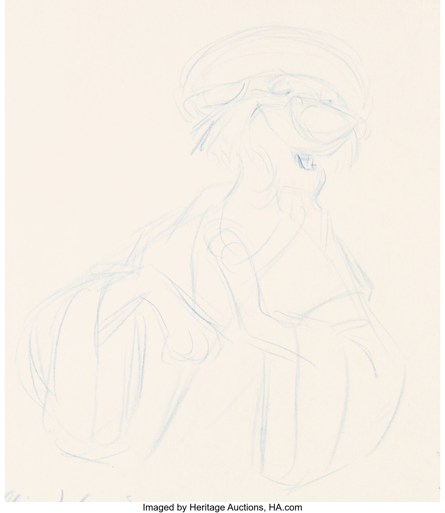 Robin Hood Prince John Animation Drawing by Ollie Johnston (Walt | Lot ...