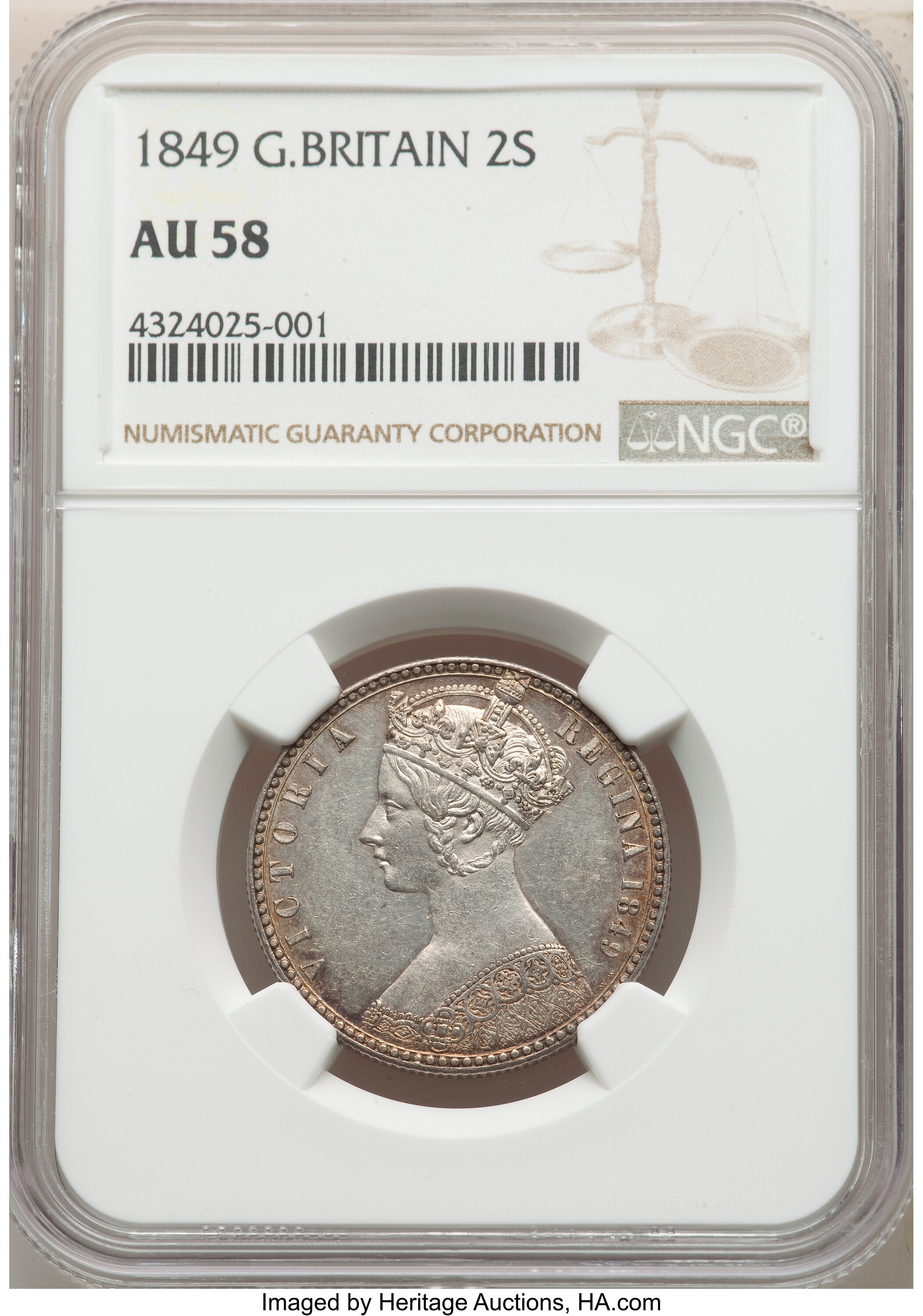 Great Britain: Victoria "Godless" Florin 1849 AU58 NGC,... Great | Lot ...