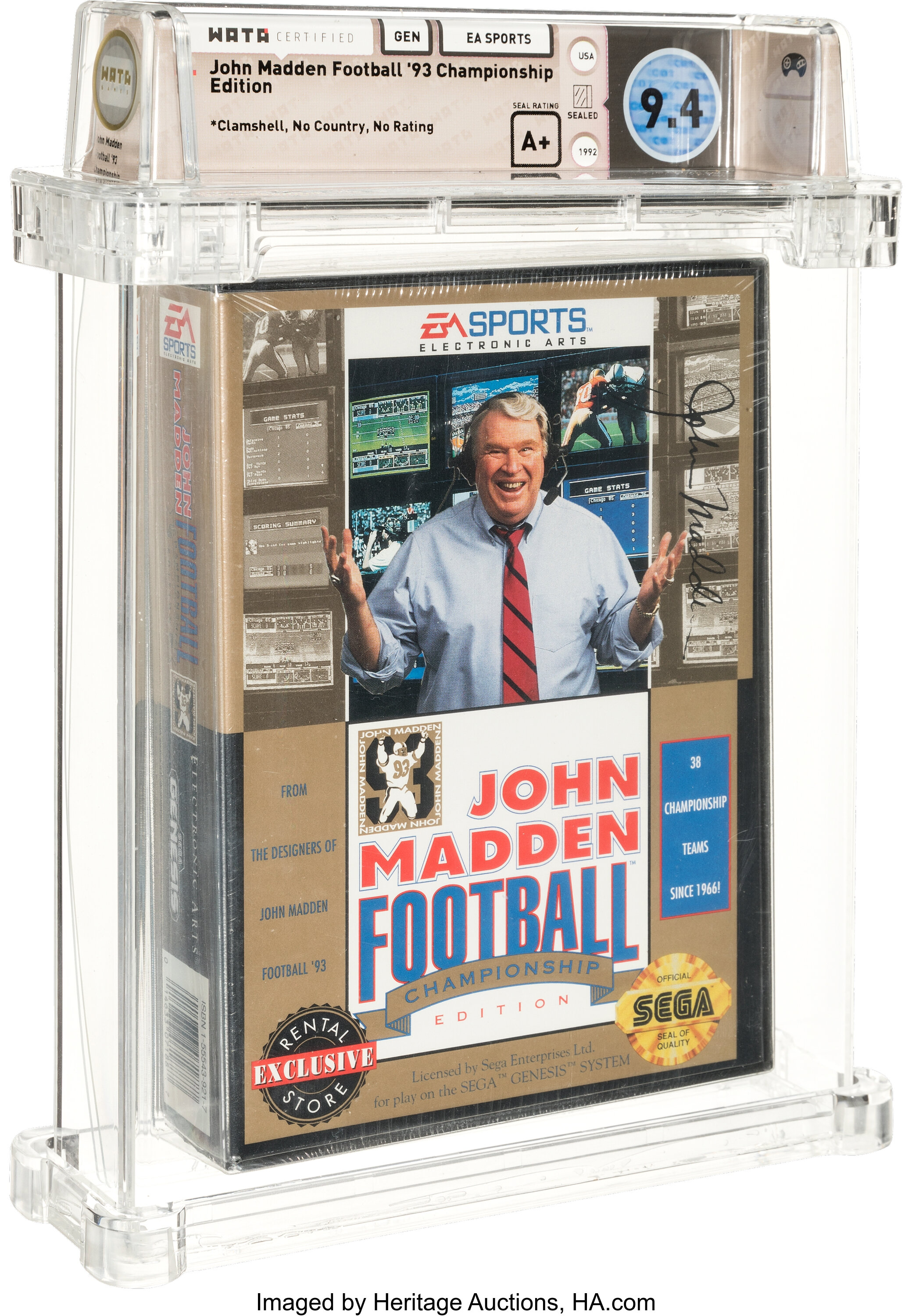 John Madden Football Championship Edition - Wata 9.4 A+ Sealed | Lot ...