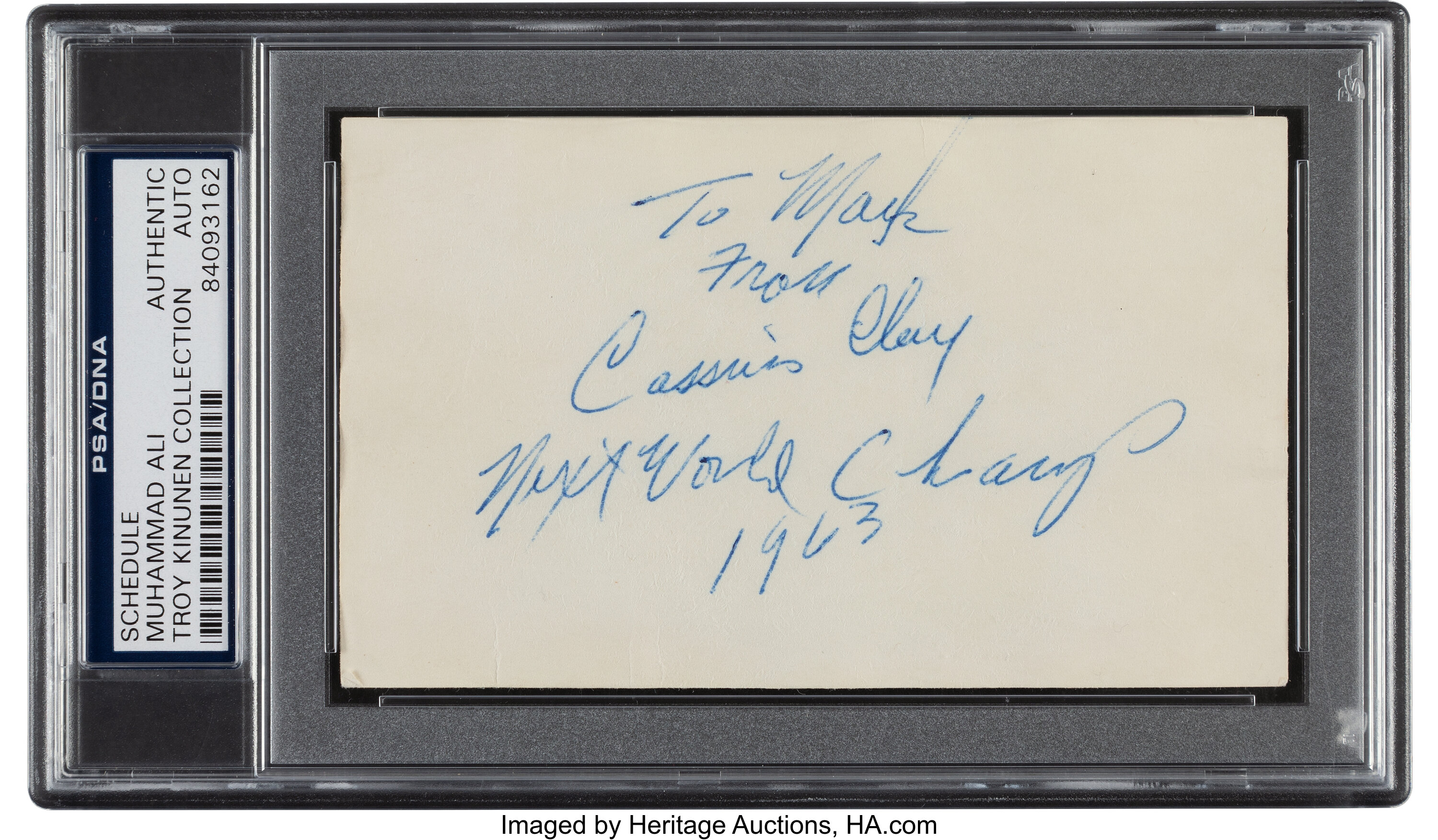 1963 Cassius Clay (Muhammad Ali) Signed Schedule, PSA/DNA Authentic ...