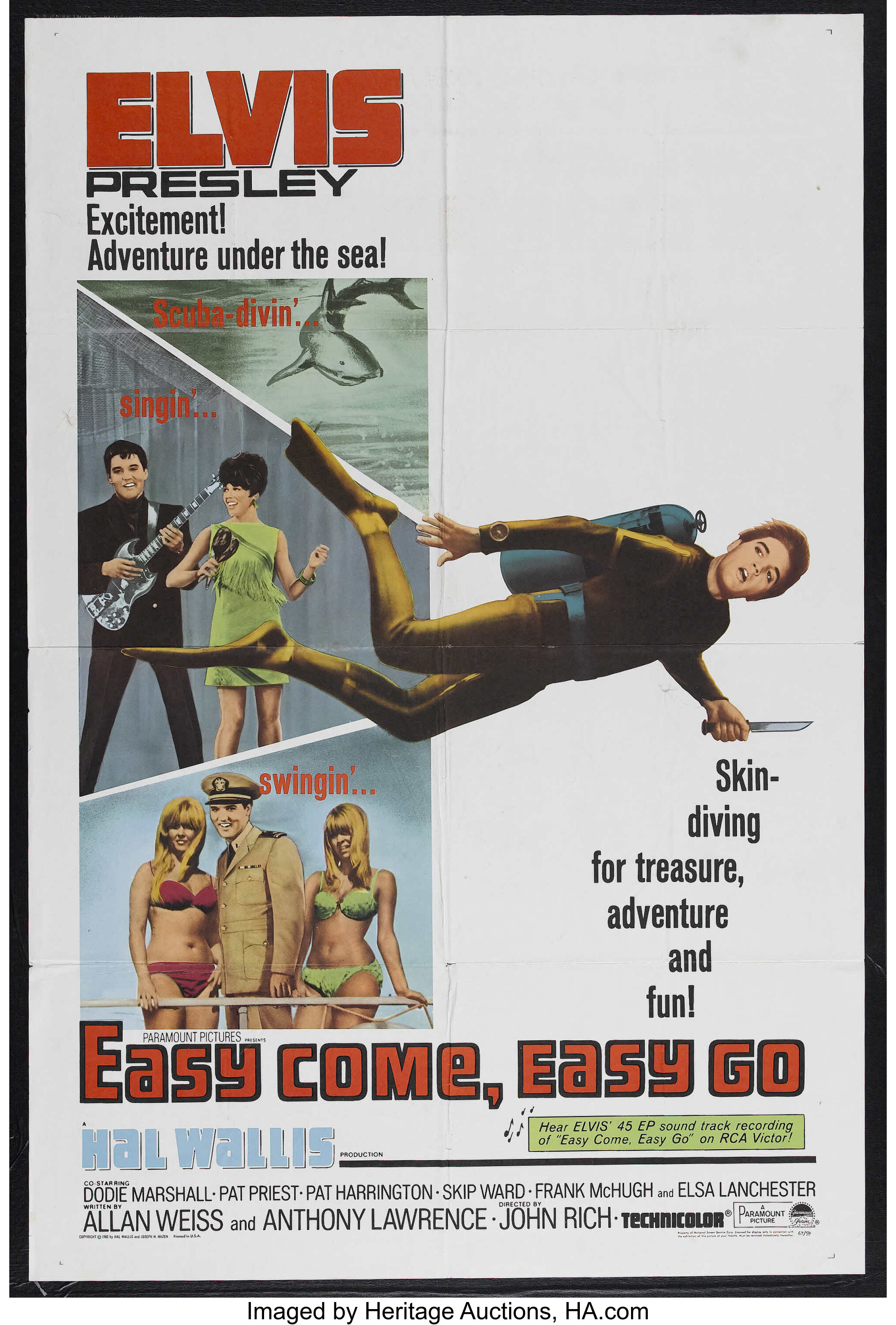 Easy Come, Easy Go (Paramount, 1967). One Sheet (27" X 41"). | Lot ...