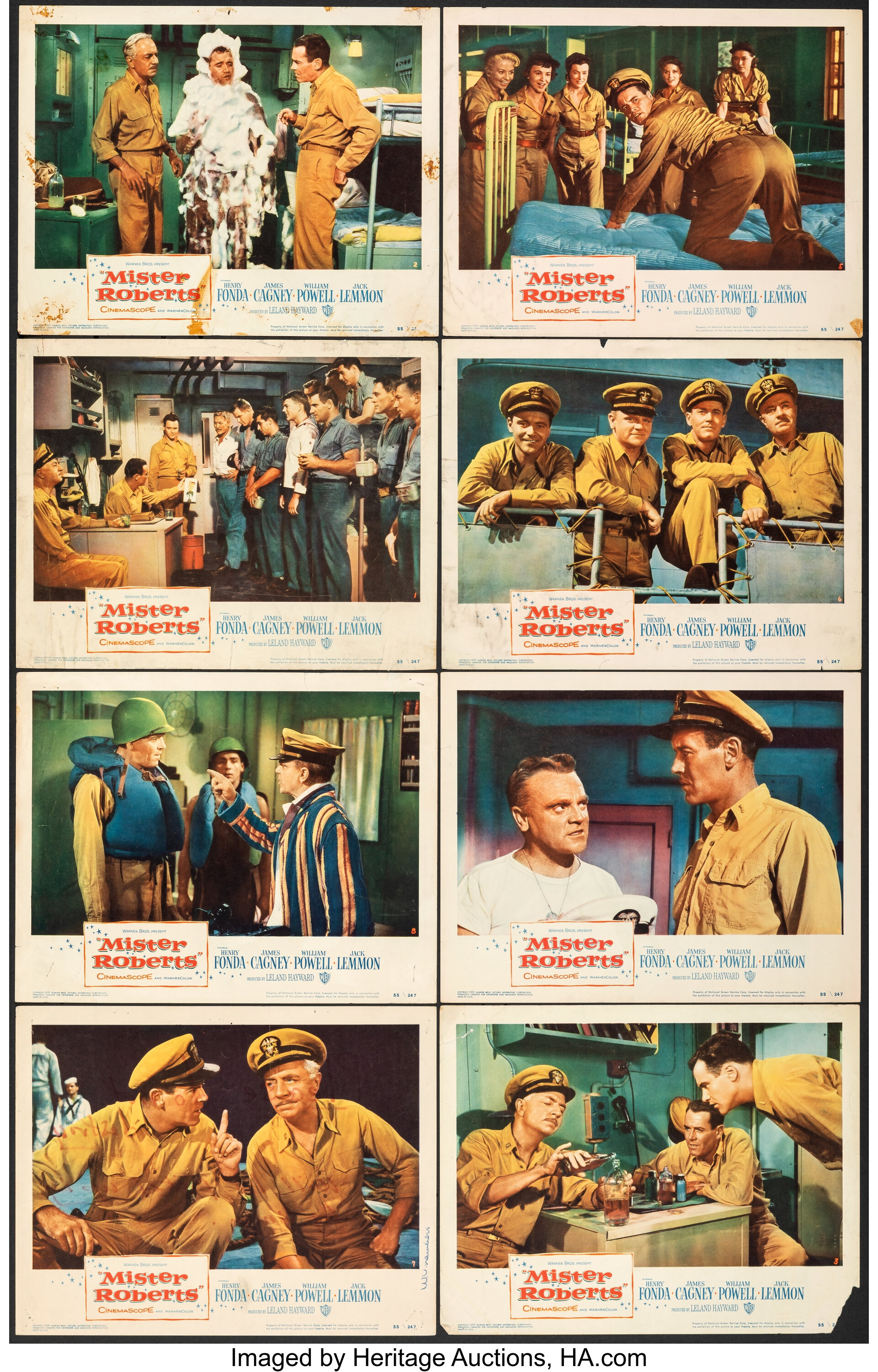 Mister Roberts (Warner Bros., 1955). Fine-. Lobby Card Set of 8 | Lot ...