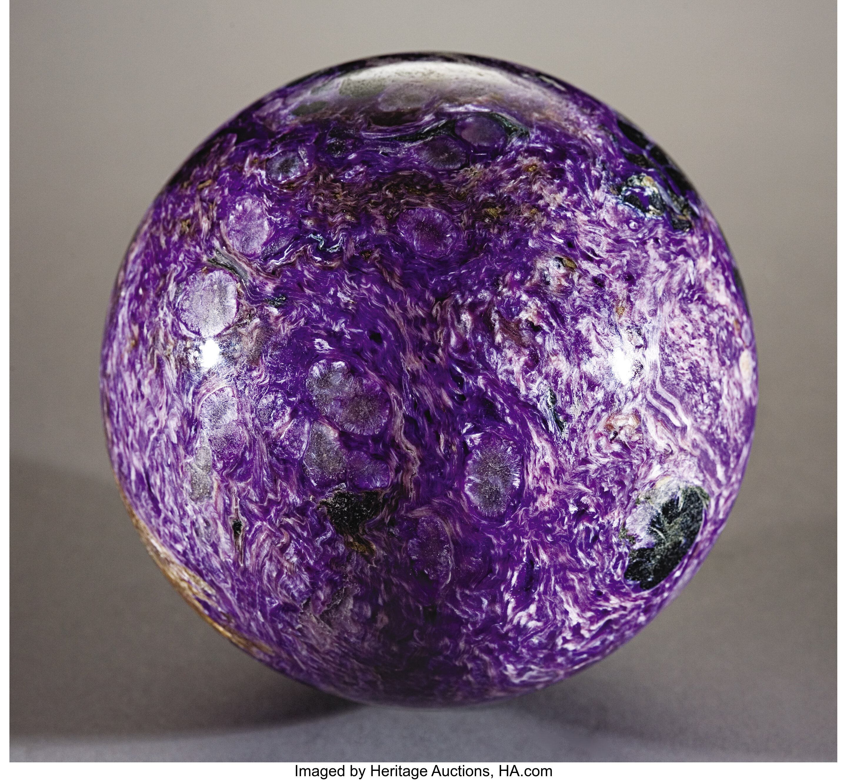 POLISHED CHAROITE SPHERE. ... Minerals Decorative | Lot #48305 ...