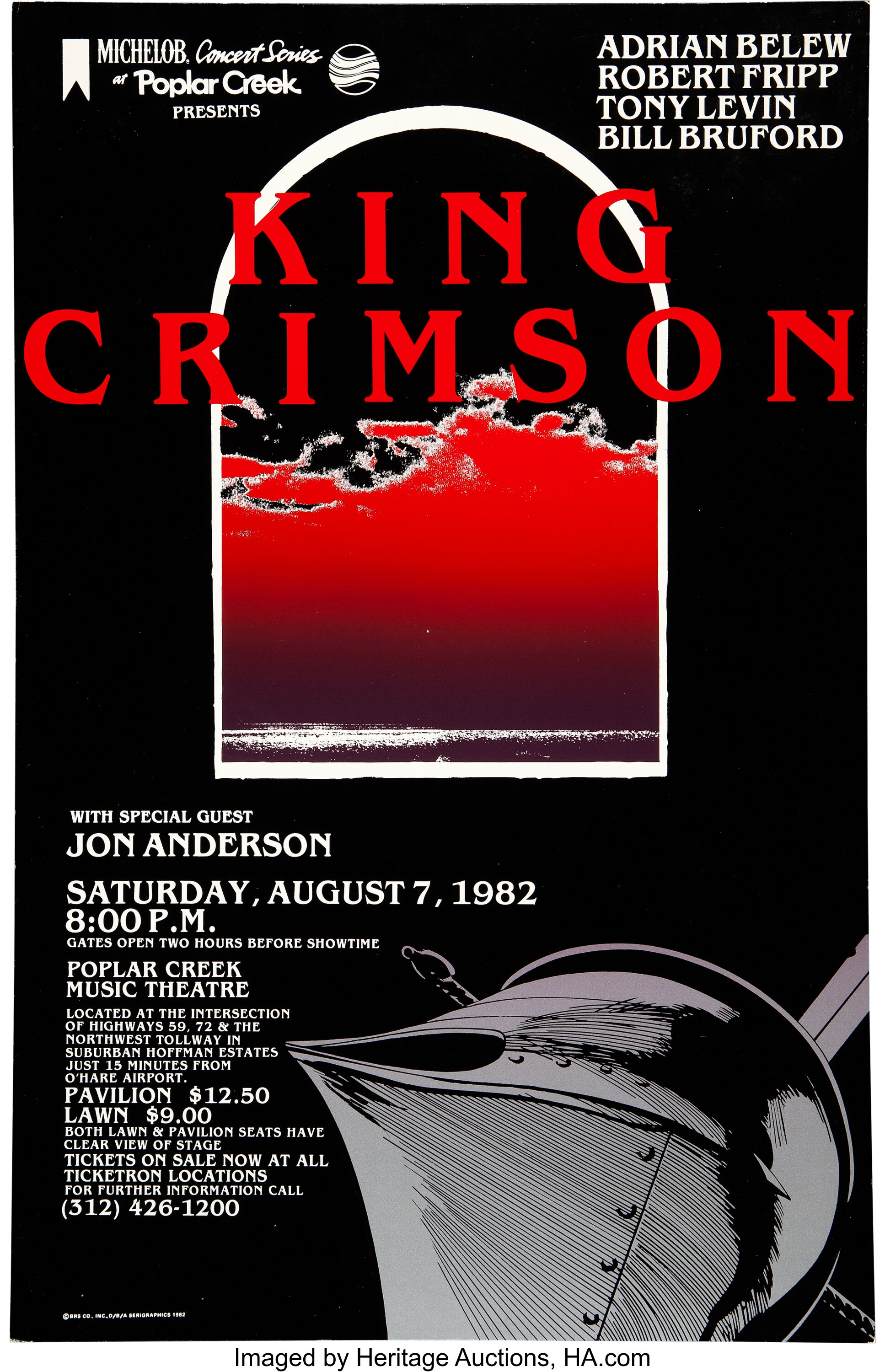 King Crimson 1982 Chicago, IL Concert Poster.... Music Memorabilia ...