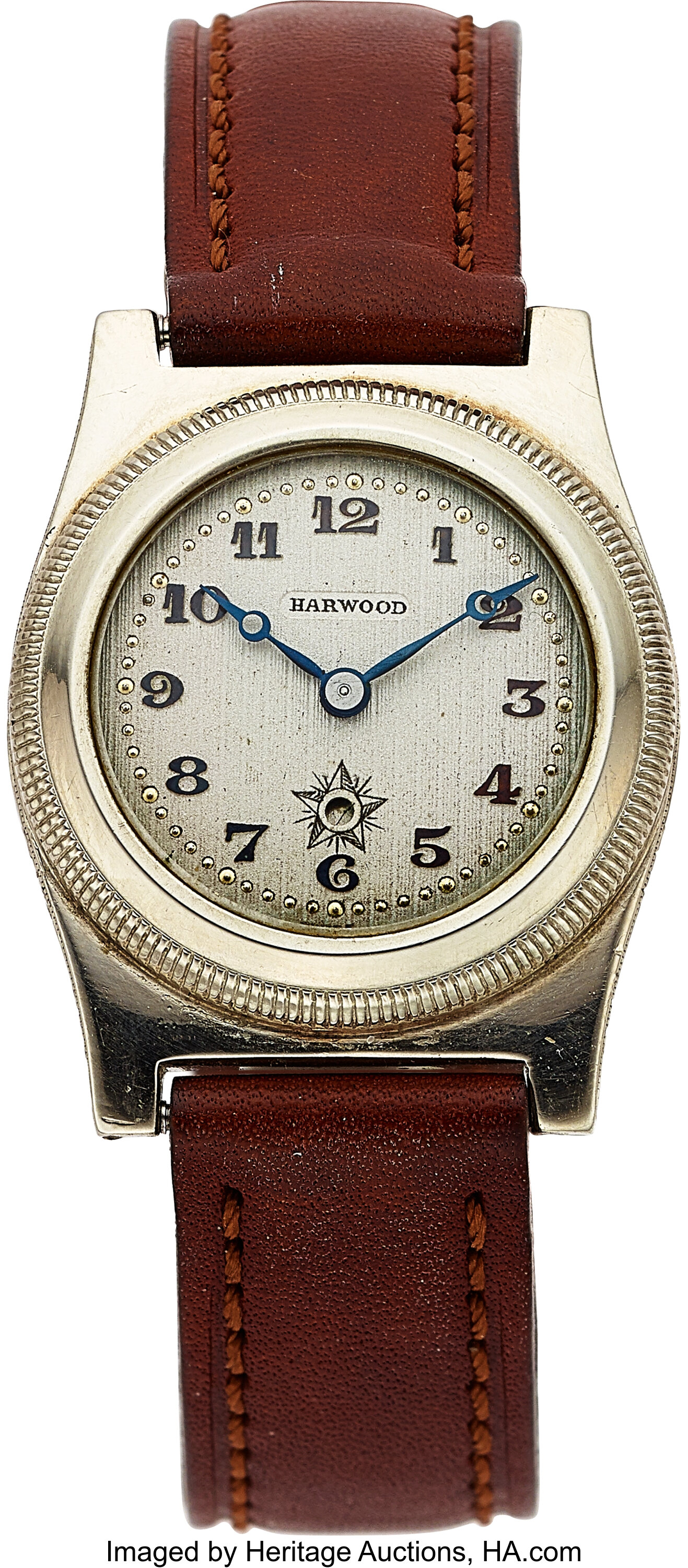 Harwood 14k White Gold Self Winding Wristwatch. Circa 1928.. ... | Lot ...
