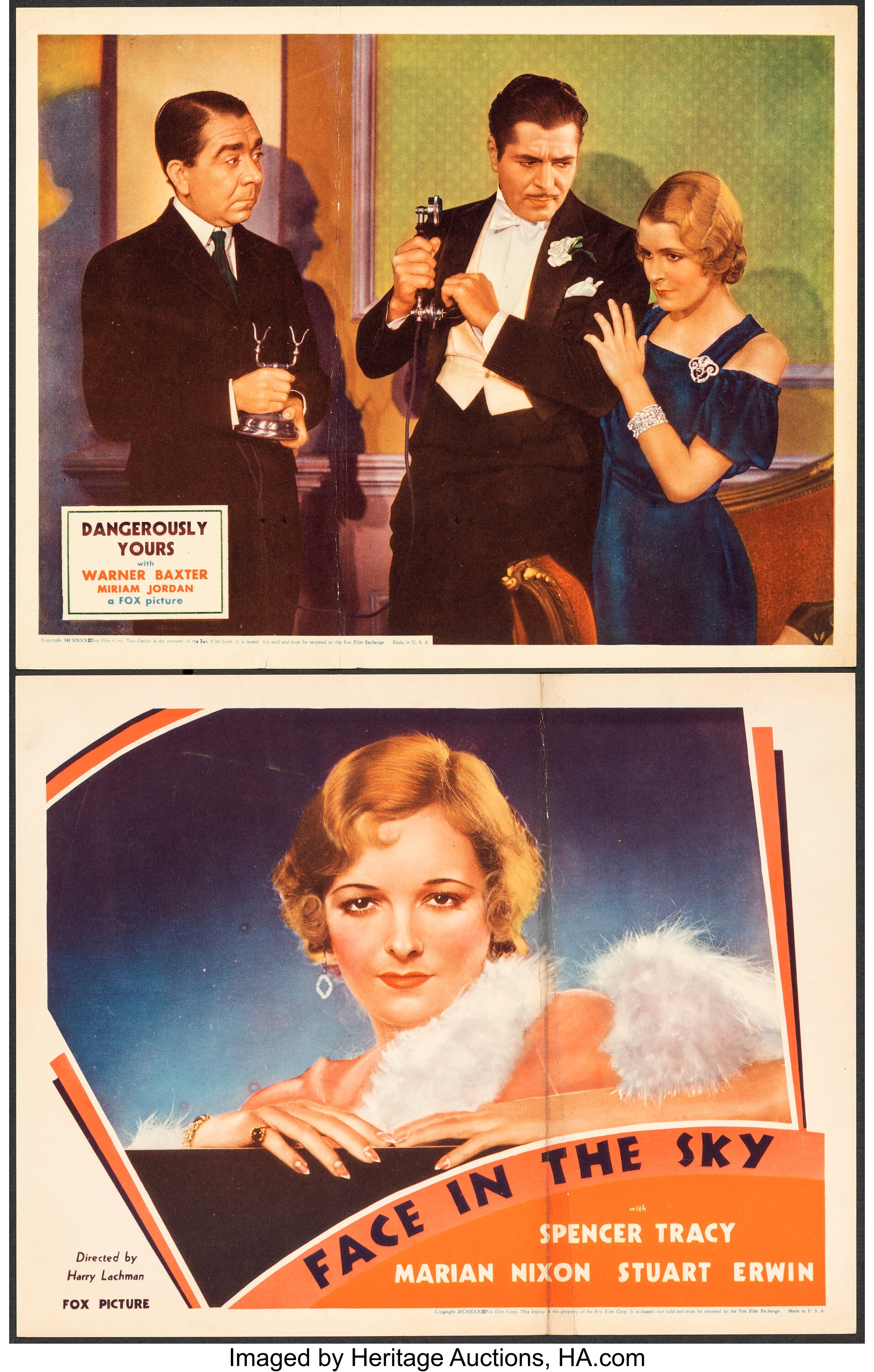Dangerously Yours & Other Lot (20th Century Fox, 1937). Fine/Very | Lot ...