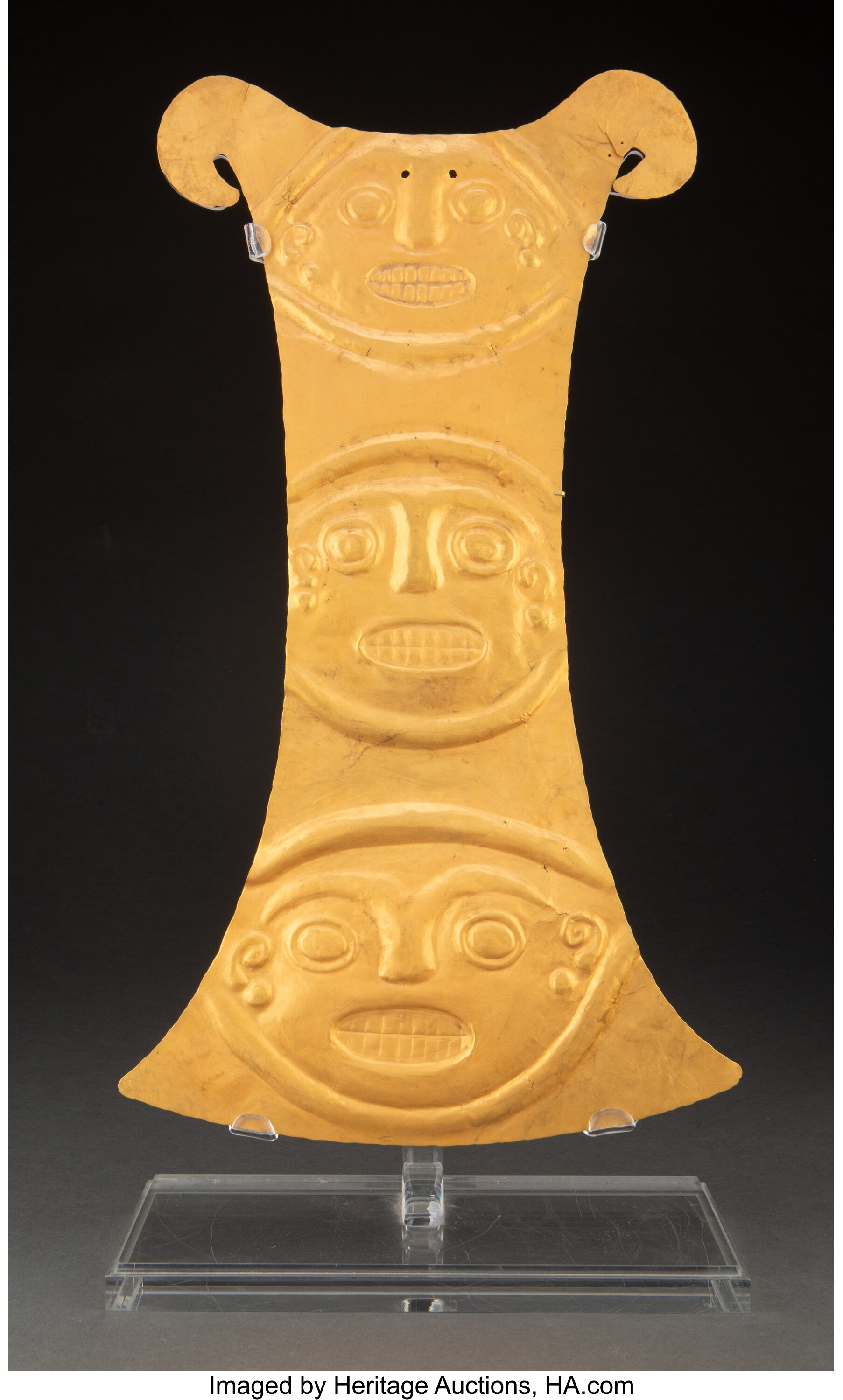 A Calima Gold Pectoral or Breastplate... Pre-Columbian Metal/Gold | Lot ...