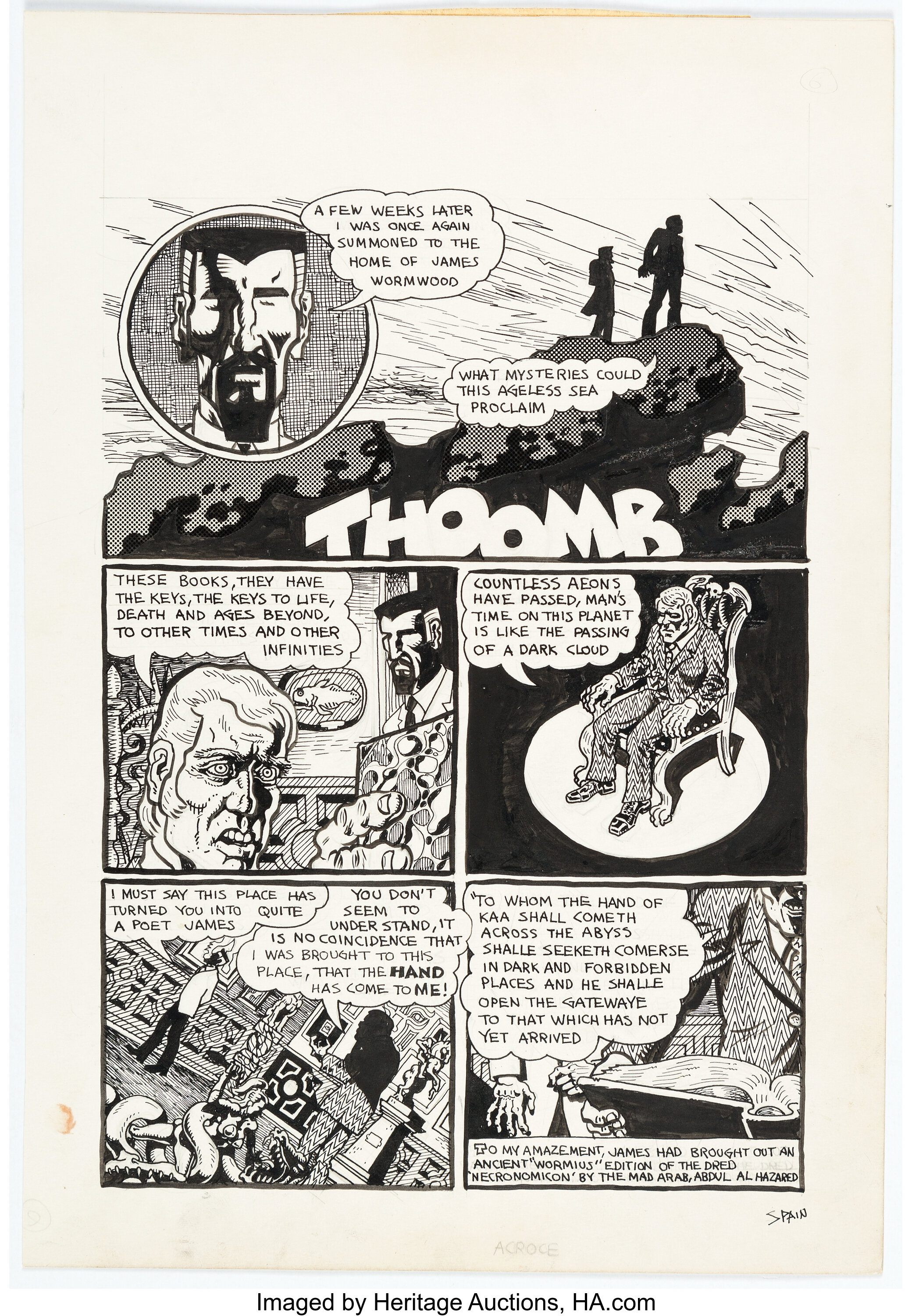 Spain Rodriguez Skull #5 Story Page 6 Original Art (Last Gasp, | Lot ...