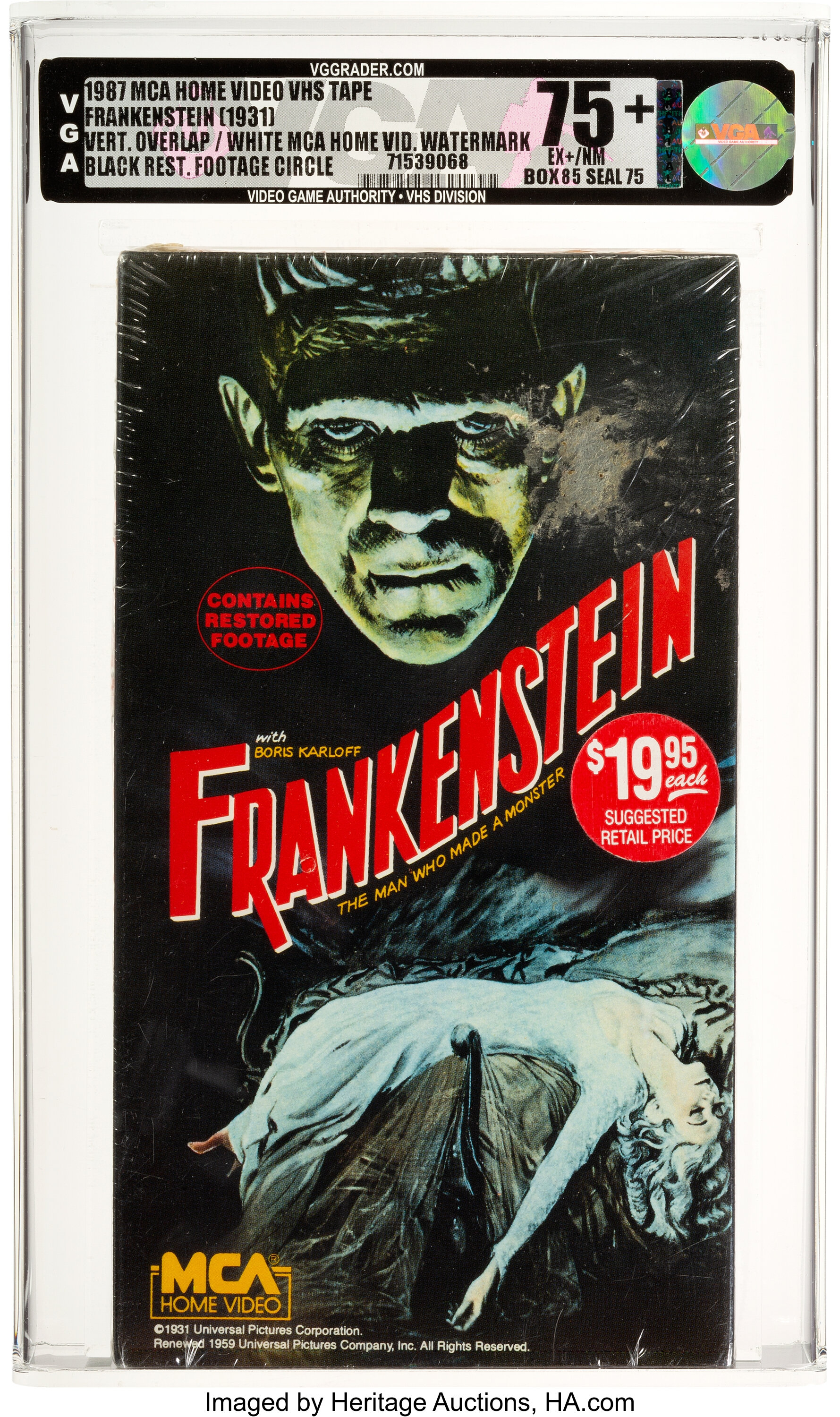 Frankenstein VHS 1987 - VGA 75+ EX+/NM, Vert. Overlap / White MCA | Lot ...