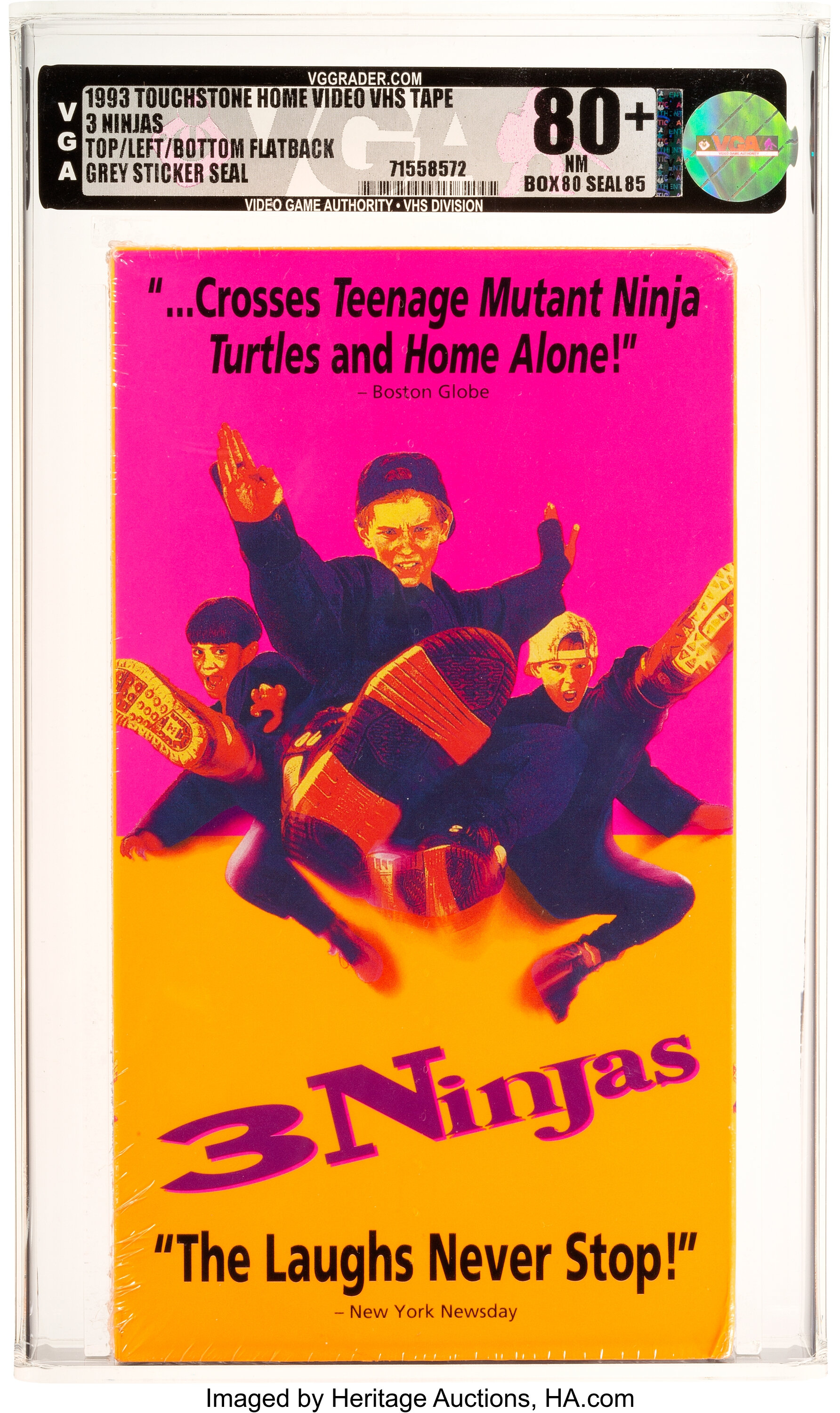 3 Ninjas VHS 1993 - VGA 80+ NM, Top/Left/Bottom Flatback, Grey | Lot ...