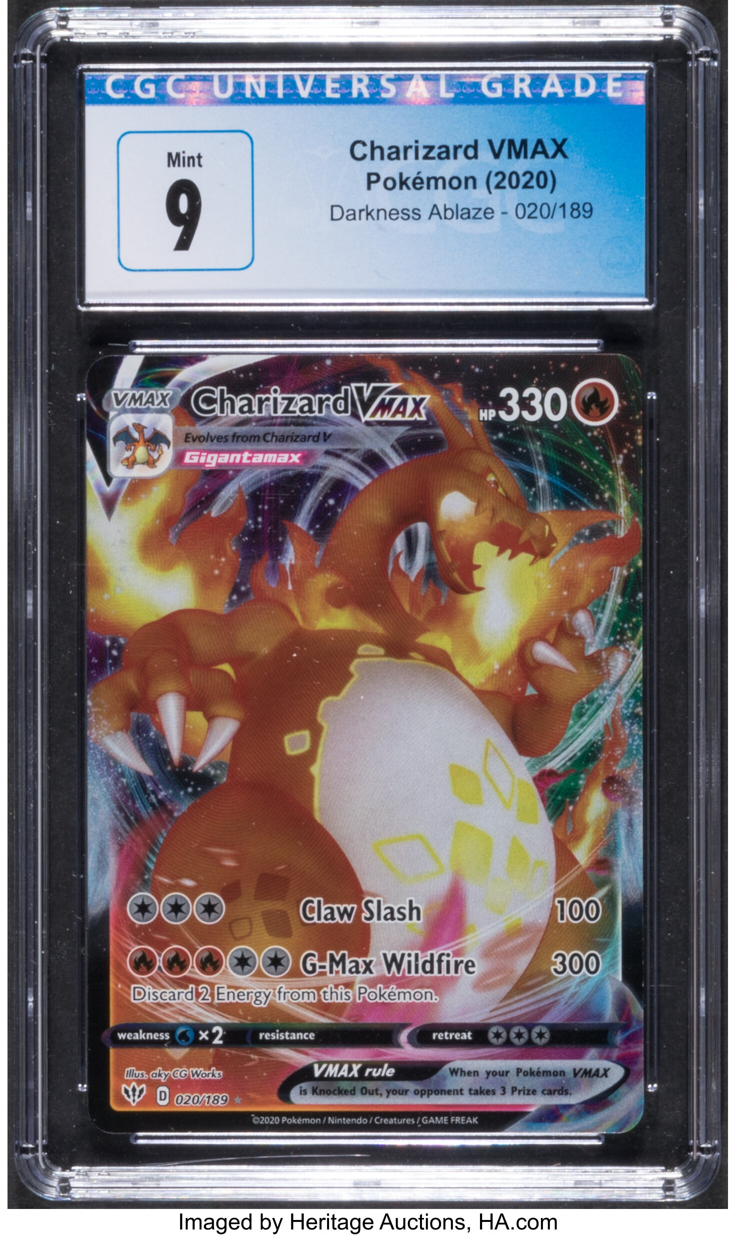 Pokémon Charizard VMAX #020 Darkness Ablaze CGC Trading Card Game | Lot ...