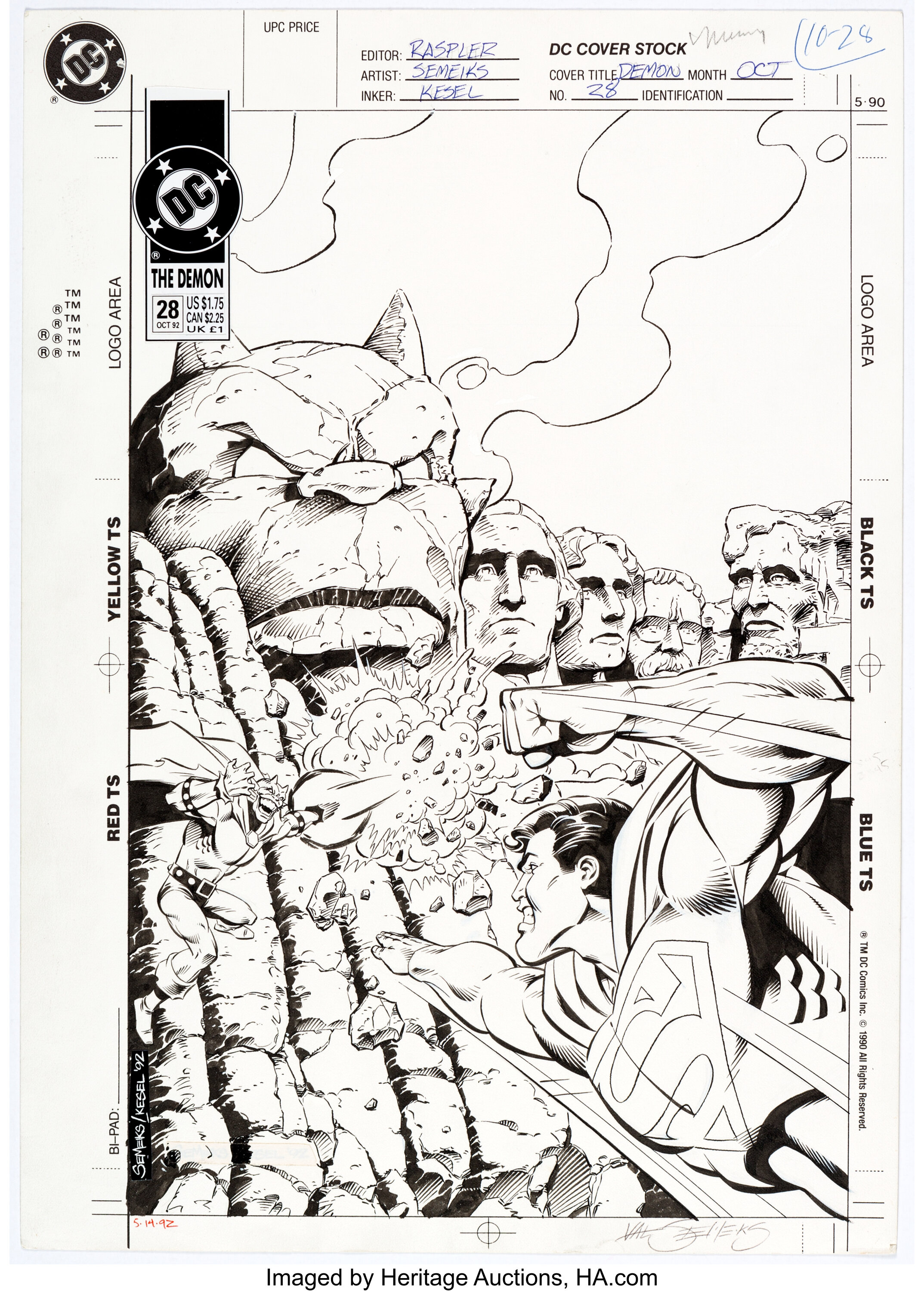 Val Semeiks and Karl Kesel The Demon #28 Cover Original Art (DC, | Lot ...