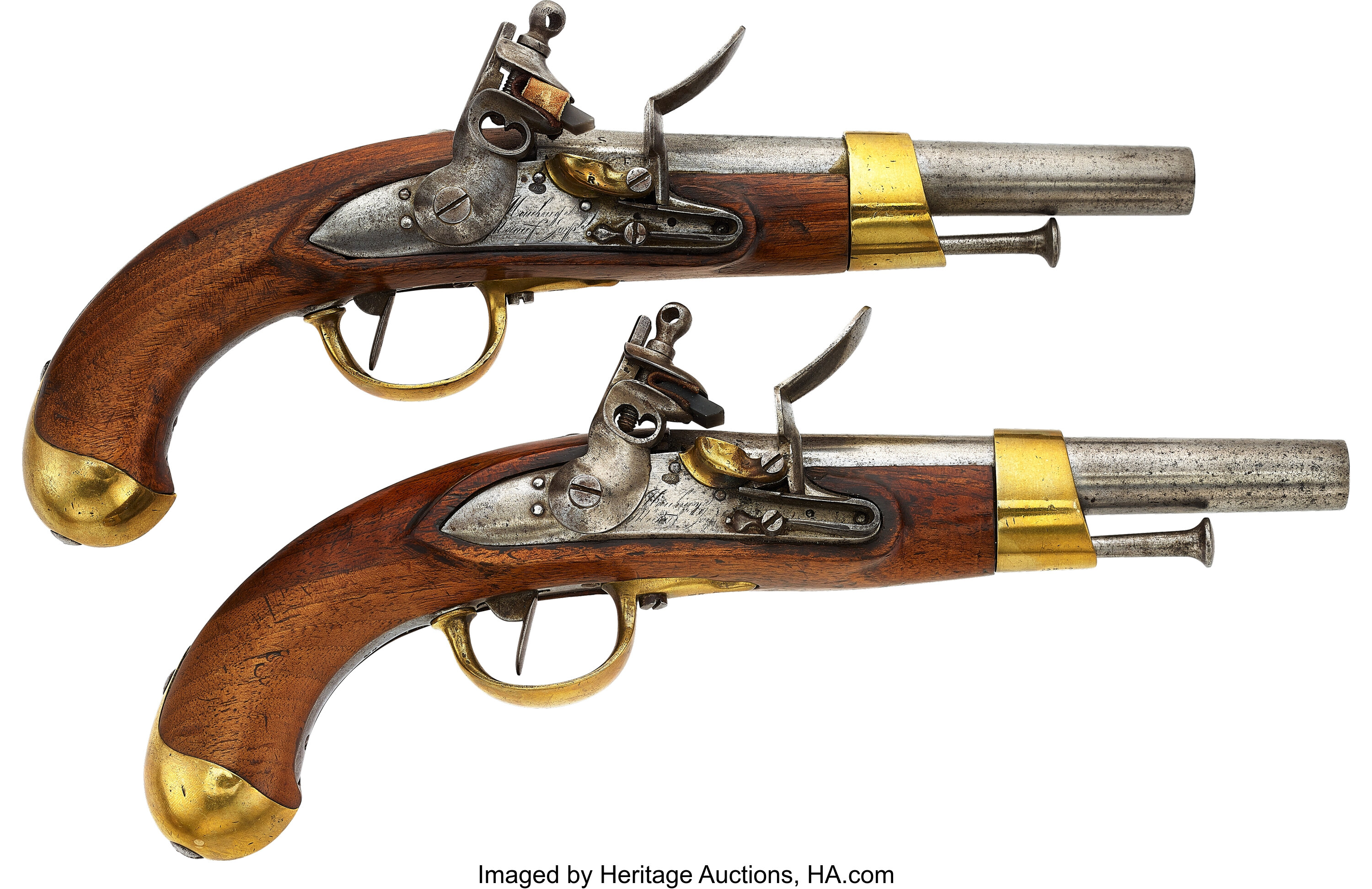 Pair of French 1812 Cavalry Flintlock Pistols.. ... (Total: 2 | Lot ...